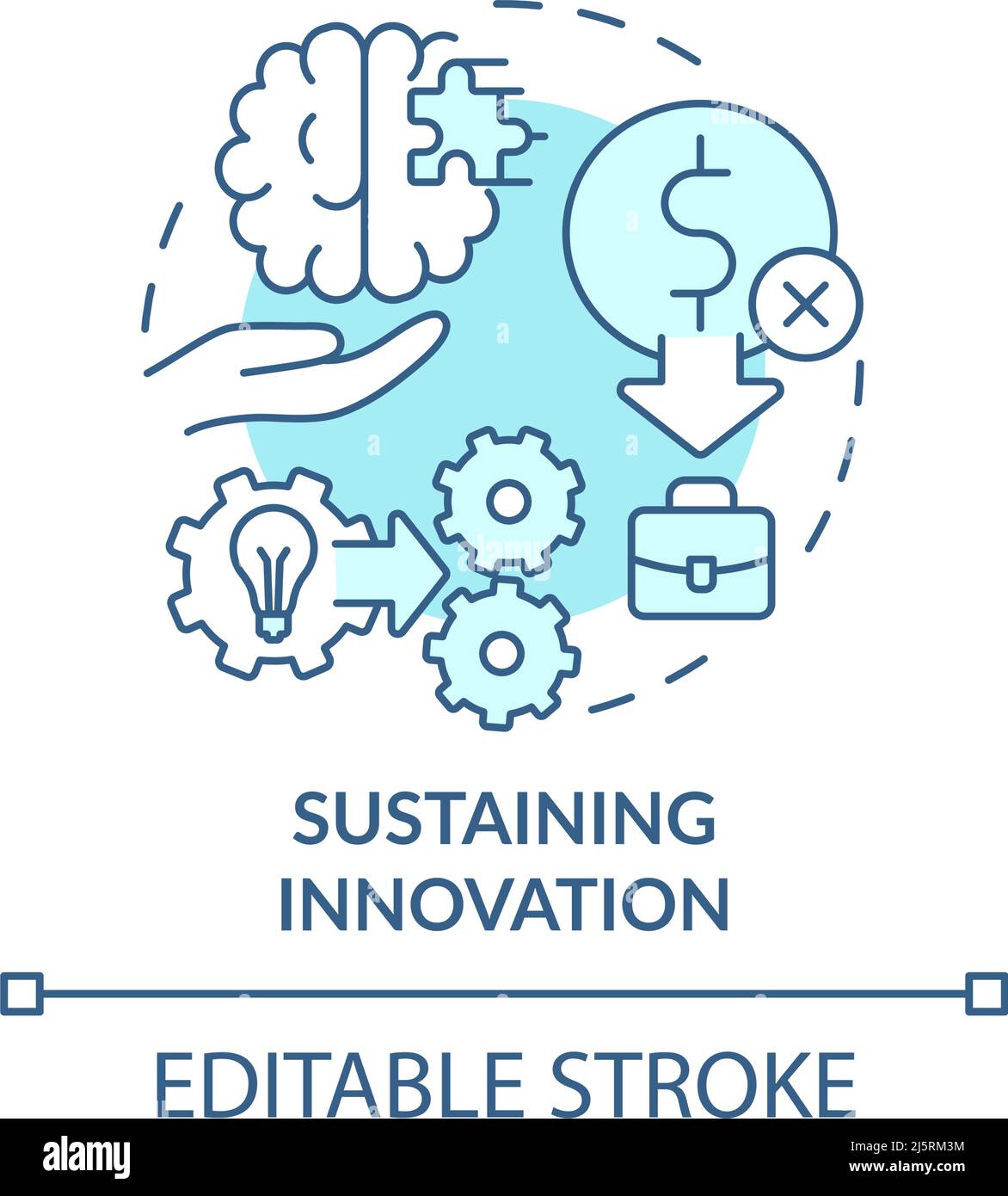 Sustaining innovation turquoise concept icon Stock Vector Image & Art ...