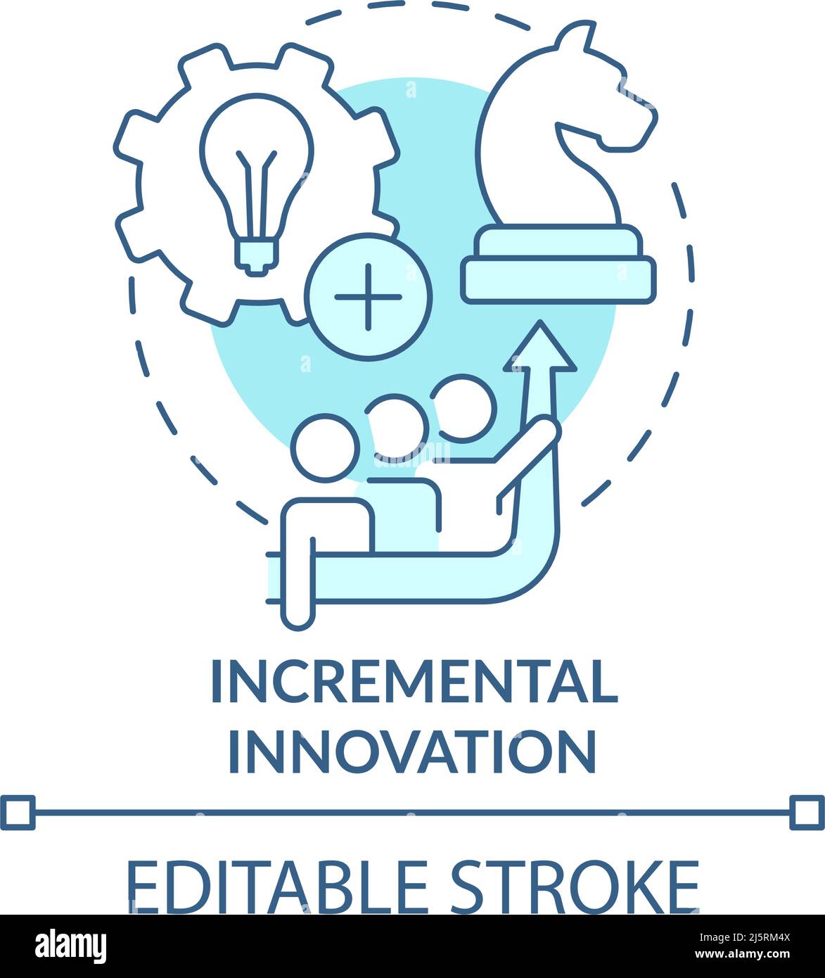 Incremental innovation turquoise concept icon Stock Vector Image & Art ...