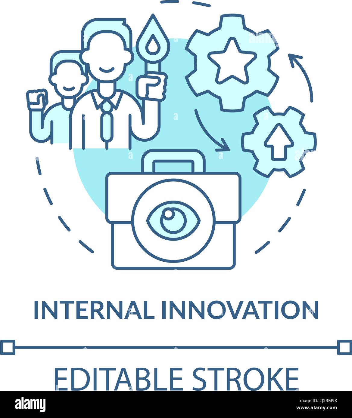 Internal innovation turquoise concept icon Stock Vector Image & Art - Alamy