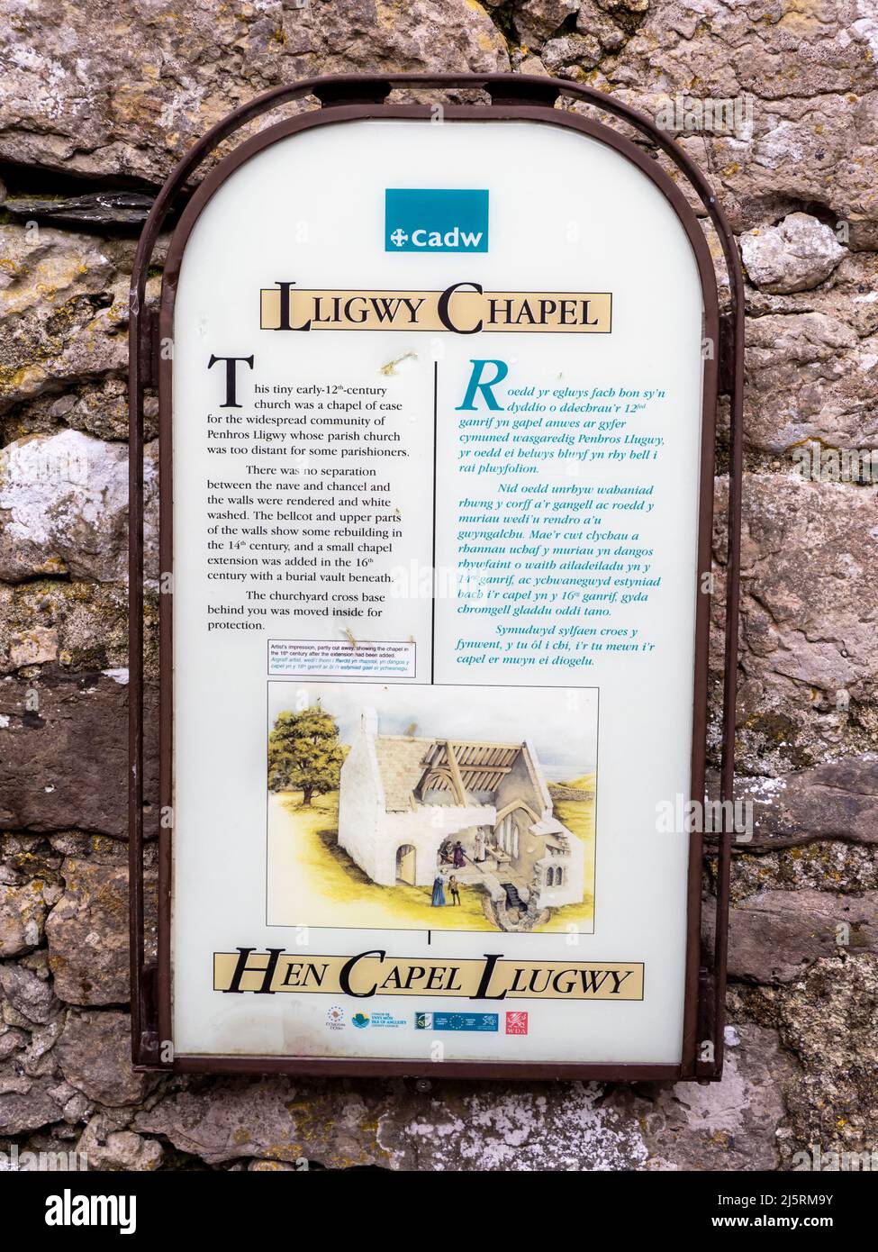 The Lligwy Chapel, a 12th century church near Moelfre on Anglesey ...