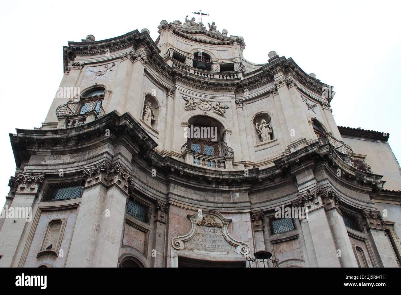 baroque church (san placido) in catania in sicily (italy Stock Photo ...