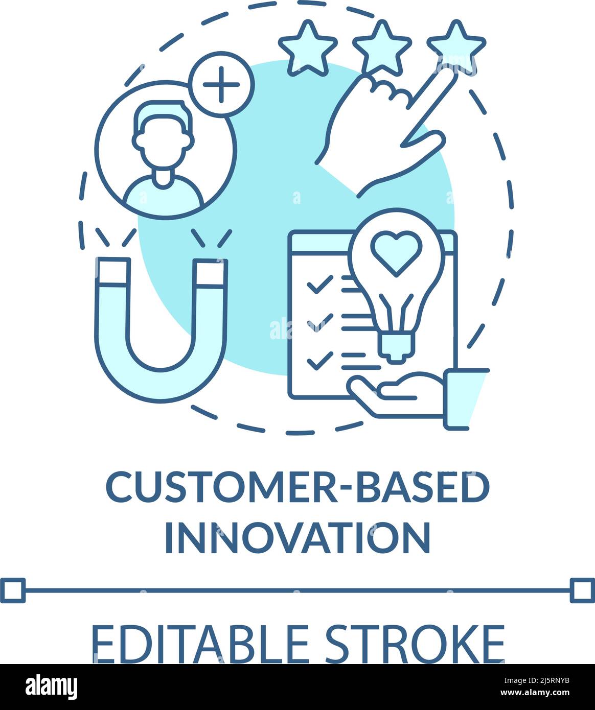 Customer-based innovation turquoise concept icon Stock Vector Image ...