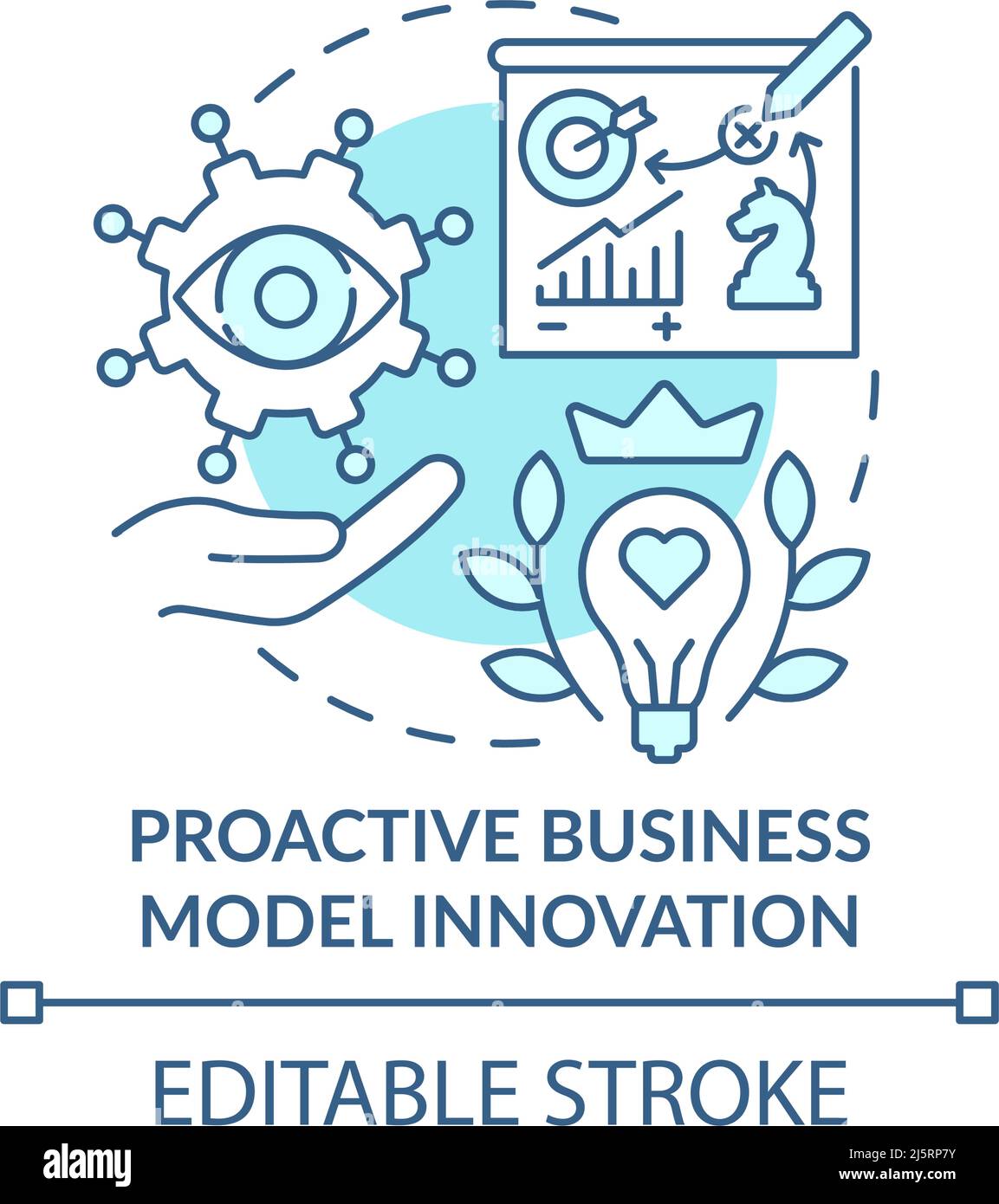 Proactive business model innovation turquoise concept icon Stock Vector Image & Art - Alamy
