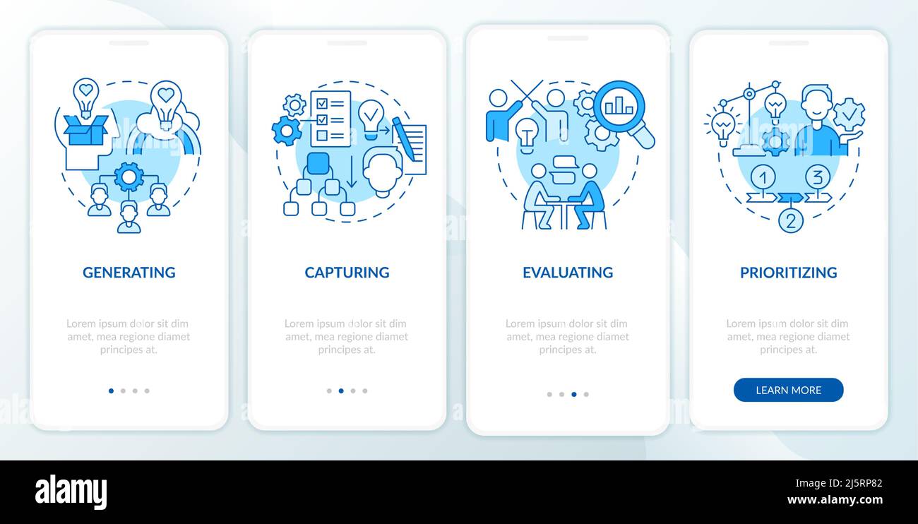 Innovation management process blue onboarding mobile app screen Stock Vector Image & Art - Alamy
