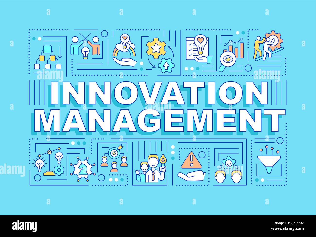 Innovation management word concepts turquoise banner Stock Vector Image & Art - Alamy