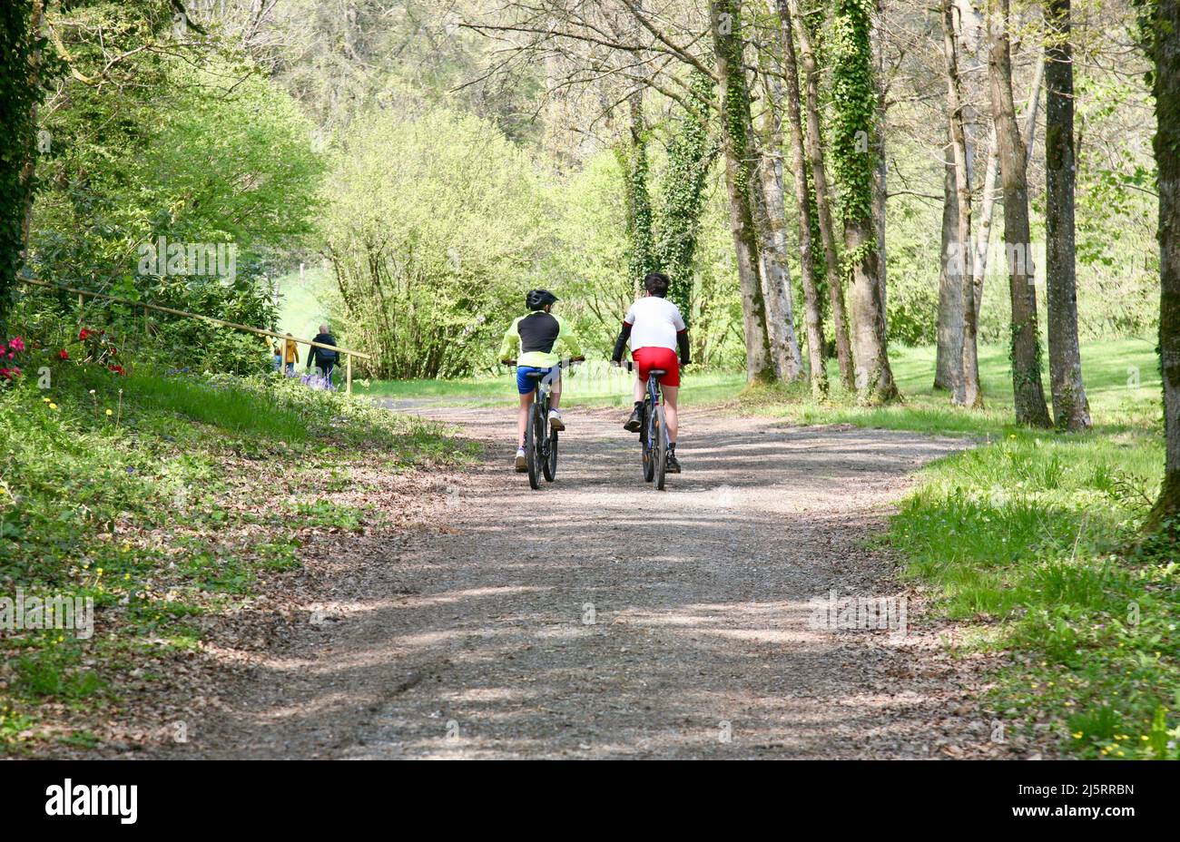 Two boys riding bikes hi-res stock photography and images - Alamy