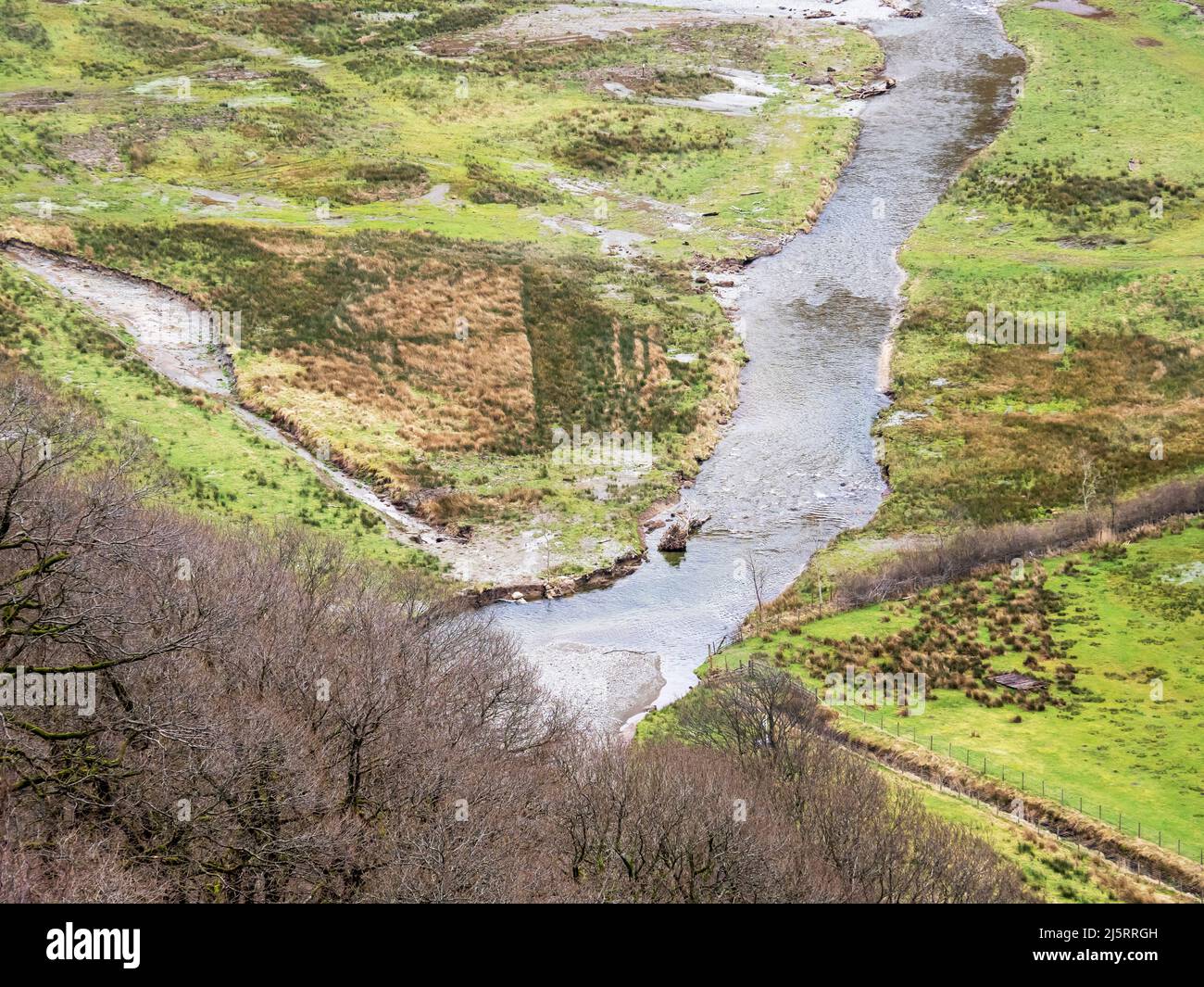 Rewilding of Goldrill Beck in Patterdale, Lake District, UK. The river ...