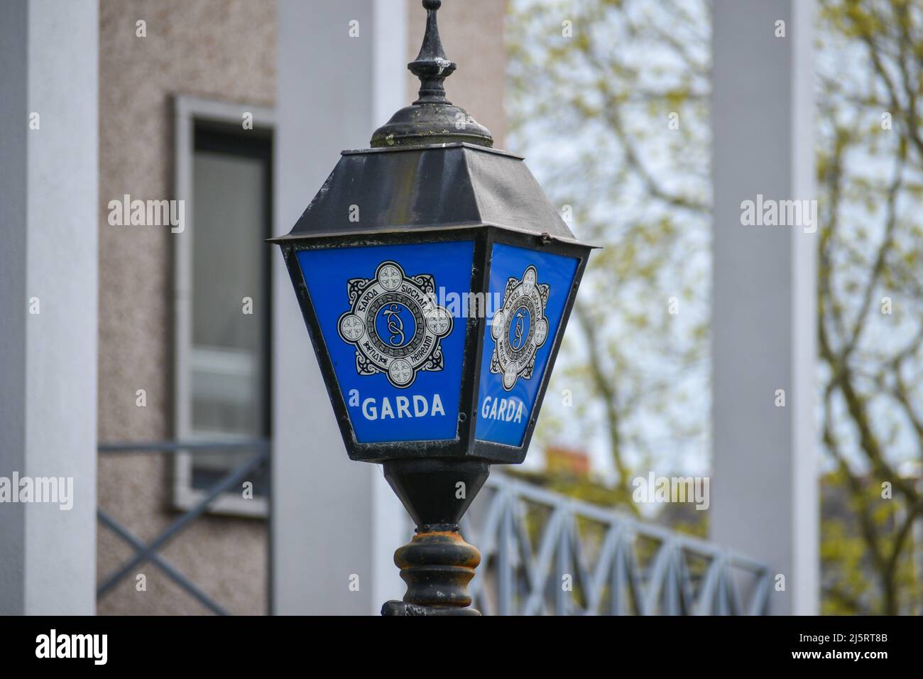 A lamp sign outside Anglesea Street Garda Station, Cork City. Ireland ...