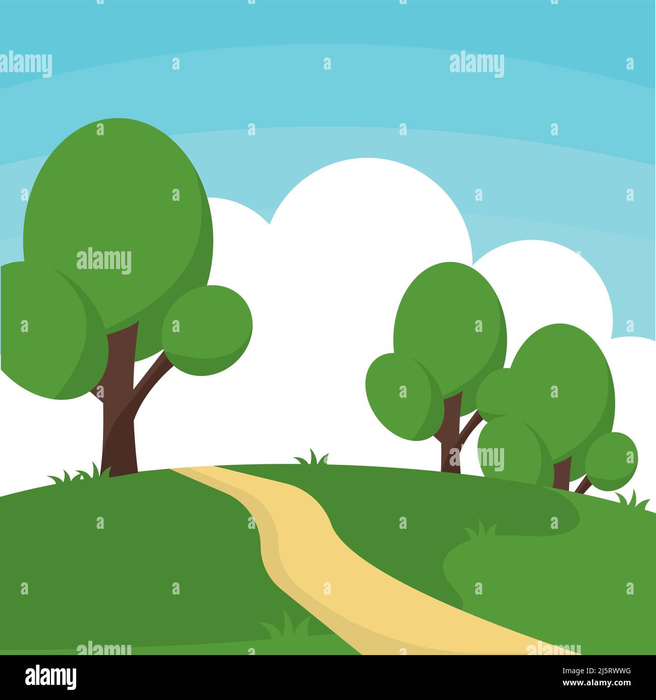 Poster trees forest landscape vector illustration Stock Vector Image ...