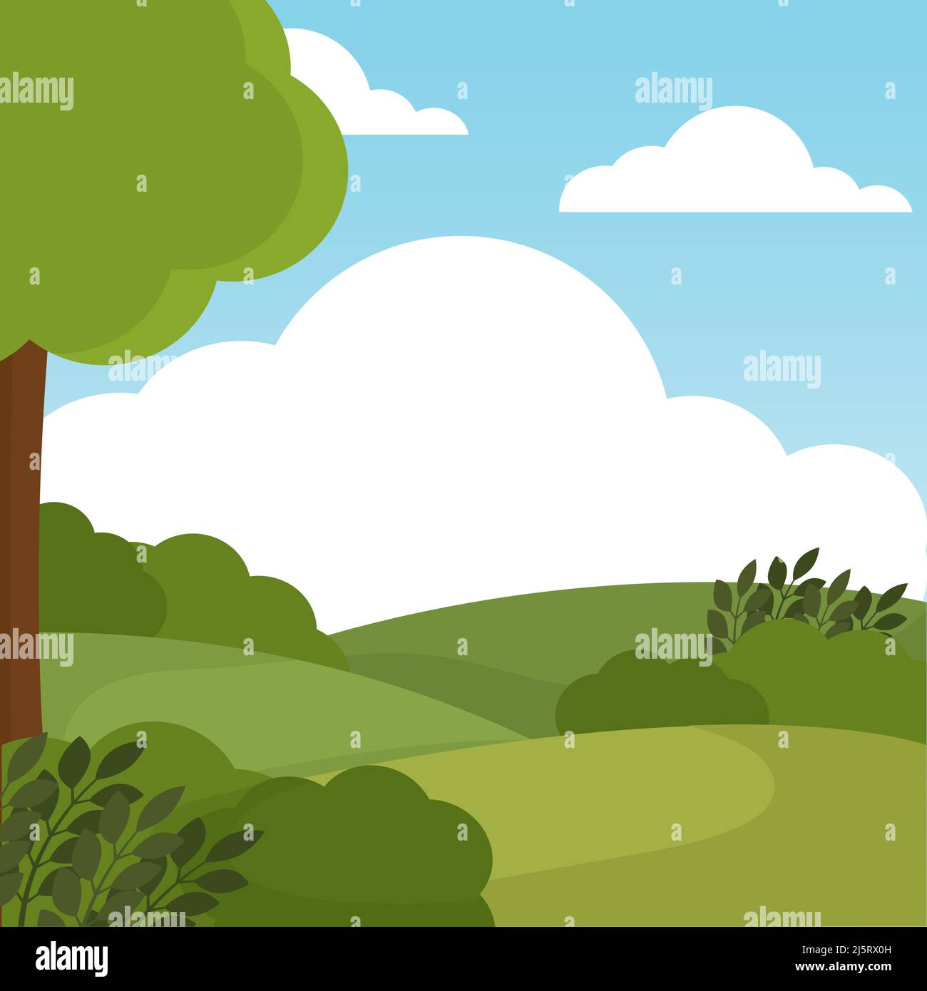 Poster field forest landscape vector illustration Stock Vector Image ...