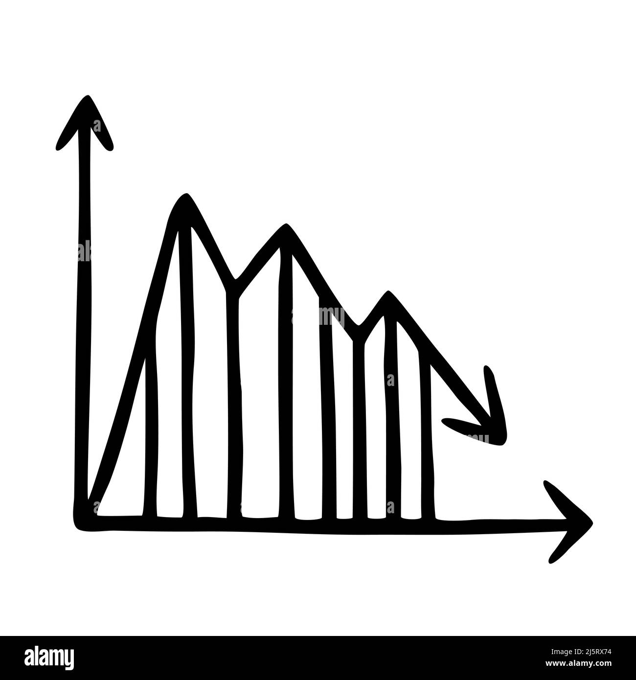 Pen drawing profit line graph Black and White Stock Photos & Images - Alamy