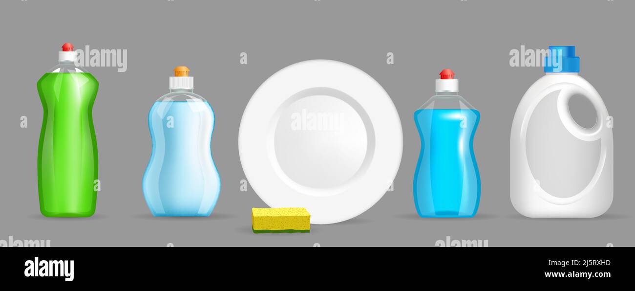 Plastic bottles washing detergent Stock Vector Images - Alamy