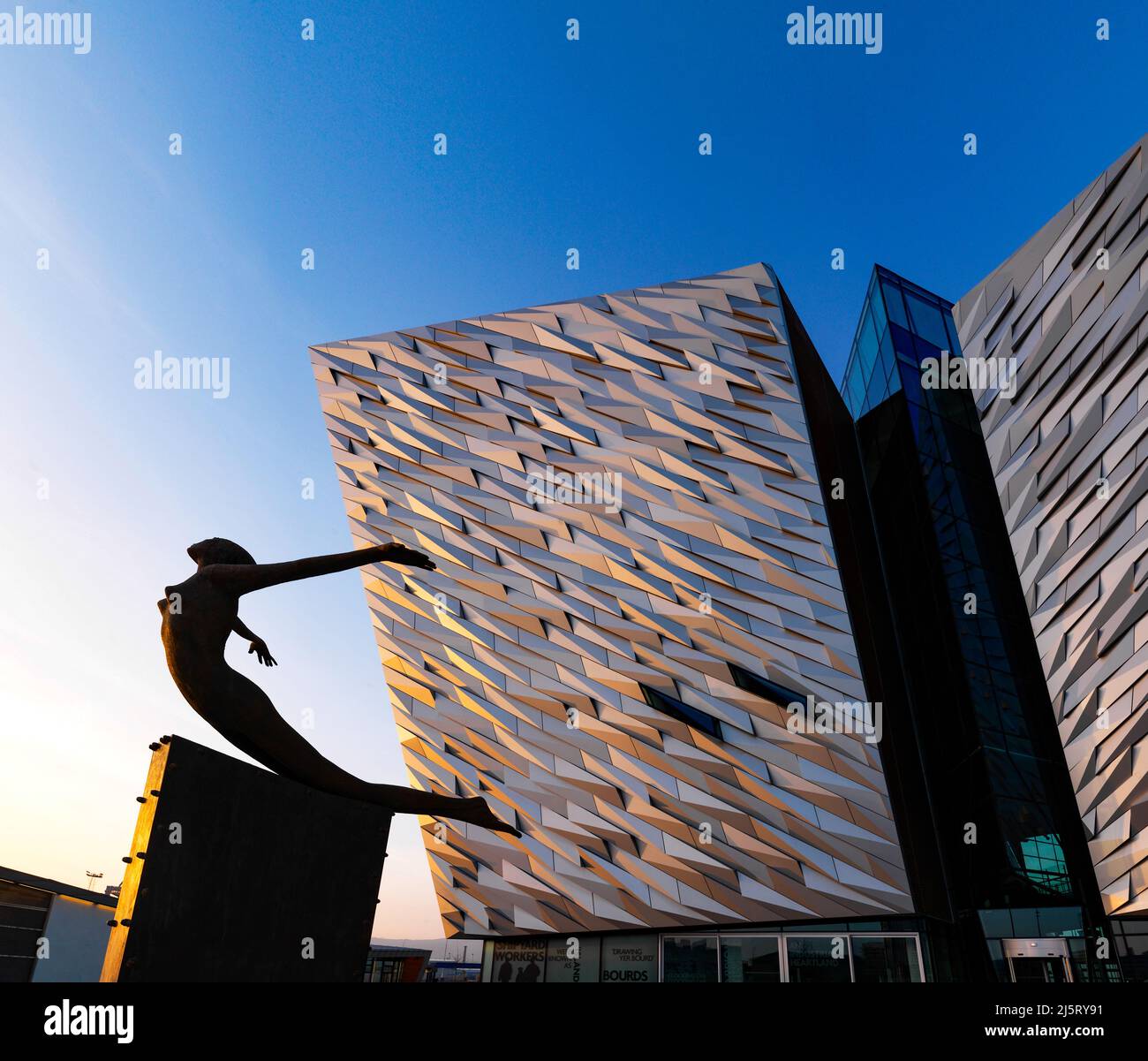 Titanica statue at the Titanic Building in Belfast in the Titanic ...