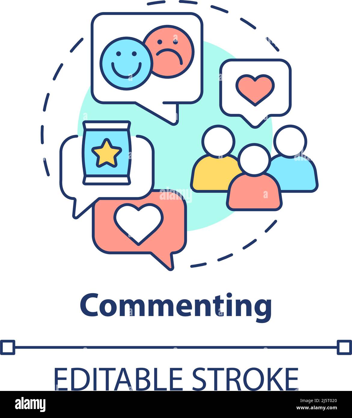 Commenting concept icon Stock Vector Image & Art - Alamy