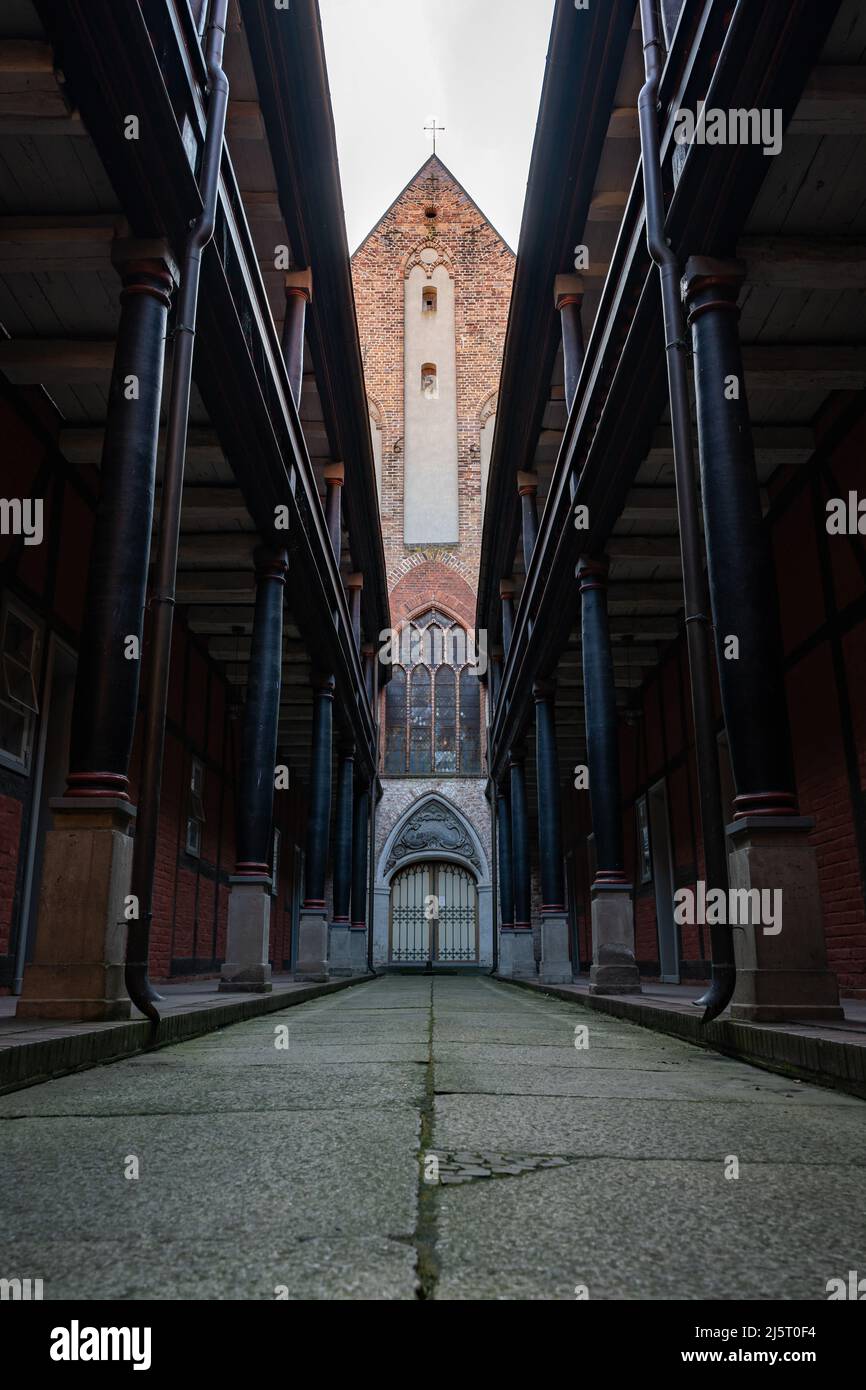 Inner yard of a St. John's Monastery. Old historic architecture in the ...