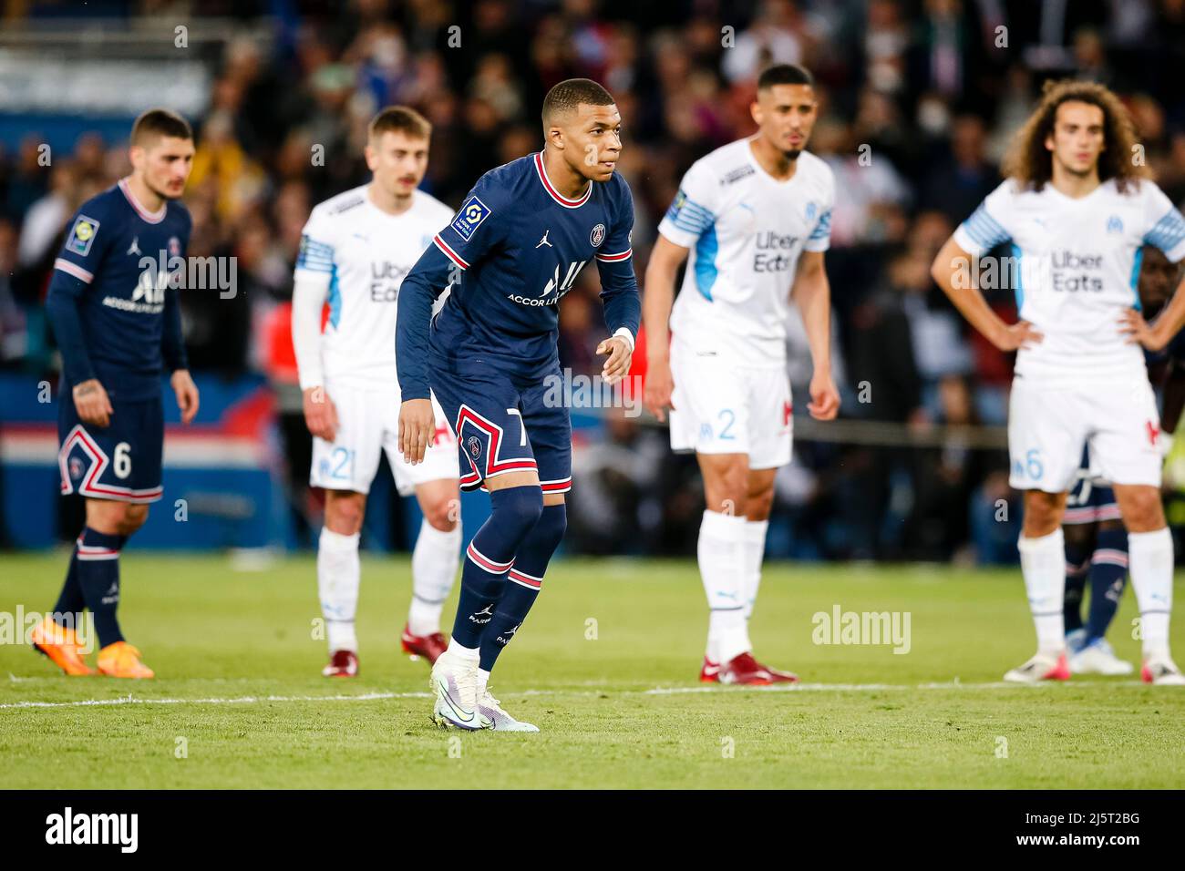 Paris, France - April 17: Kylian Mbappe of Paris Saint Germain attempts ...