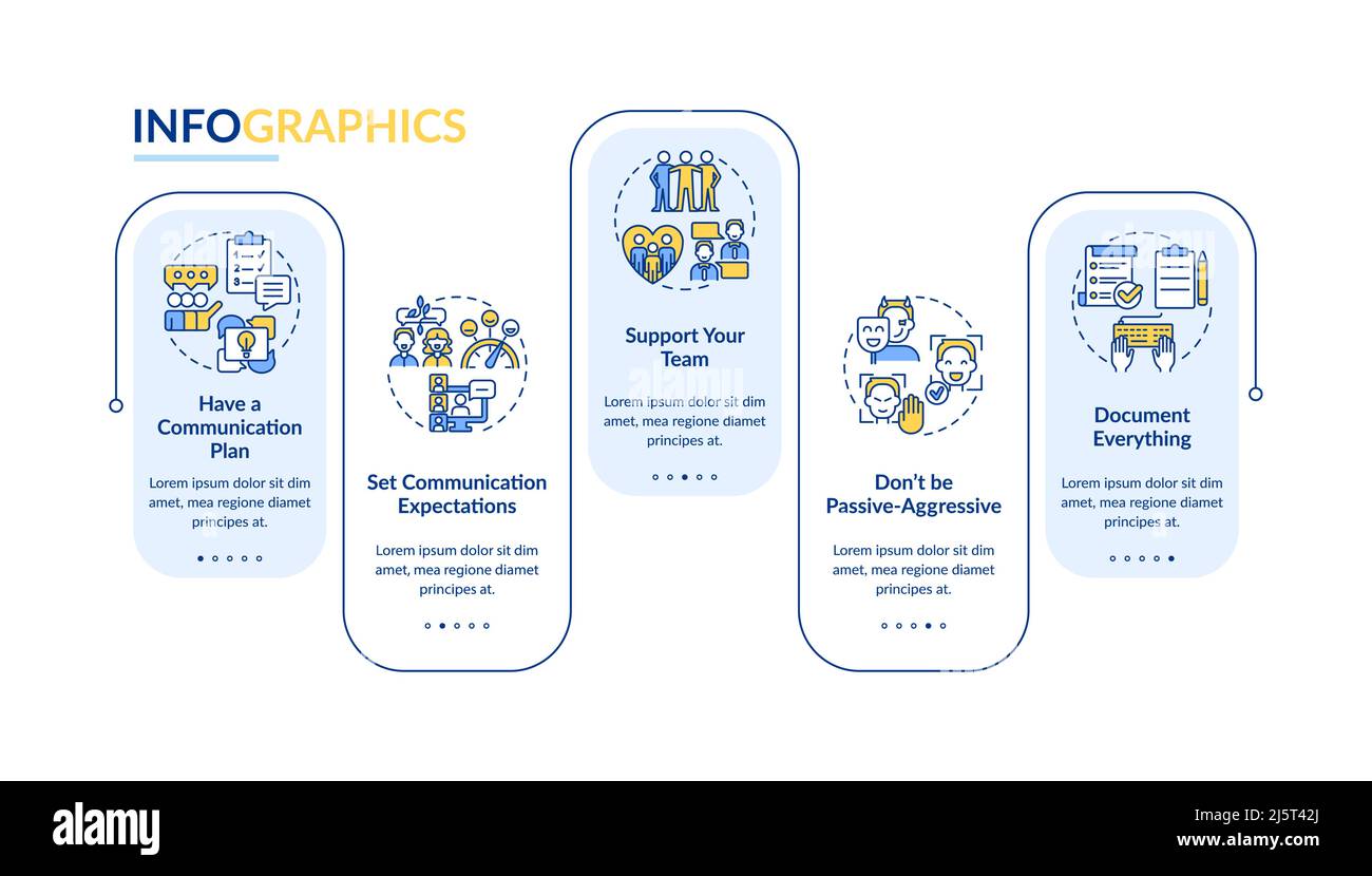Communication management rectangle infographic template Stock Vector Image & Art - Alamy