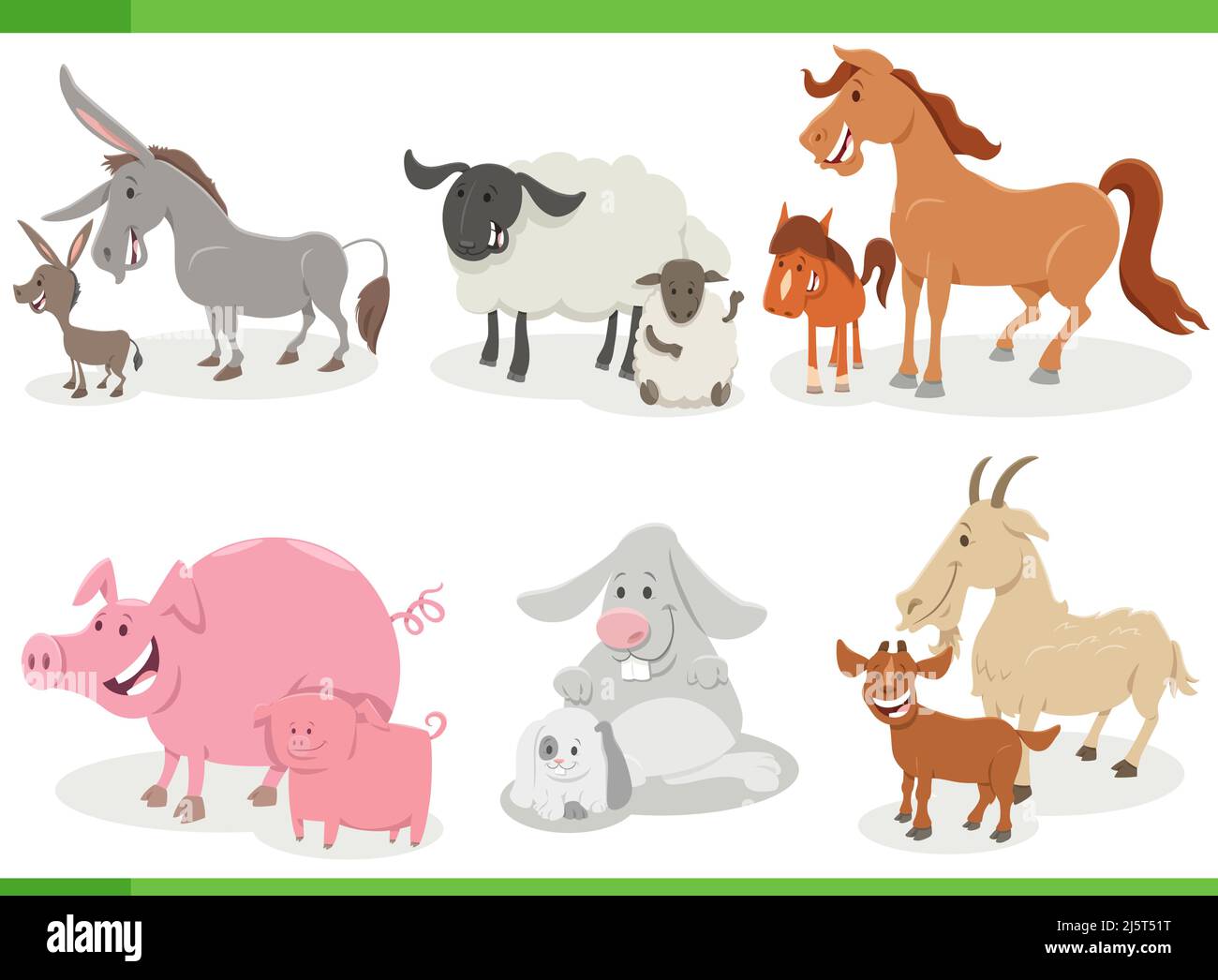 Mother And Baby Farm Animals