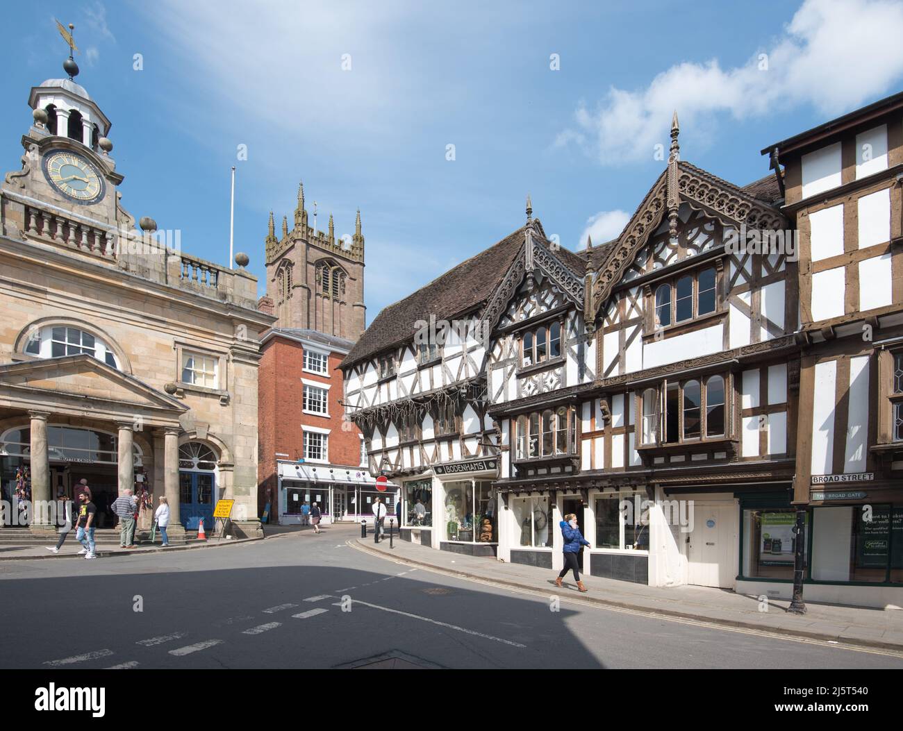 Buttercross and Broad St Buildings with St Laurence's tower behind ...
