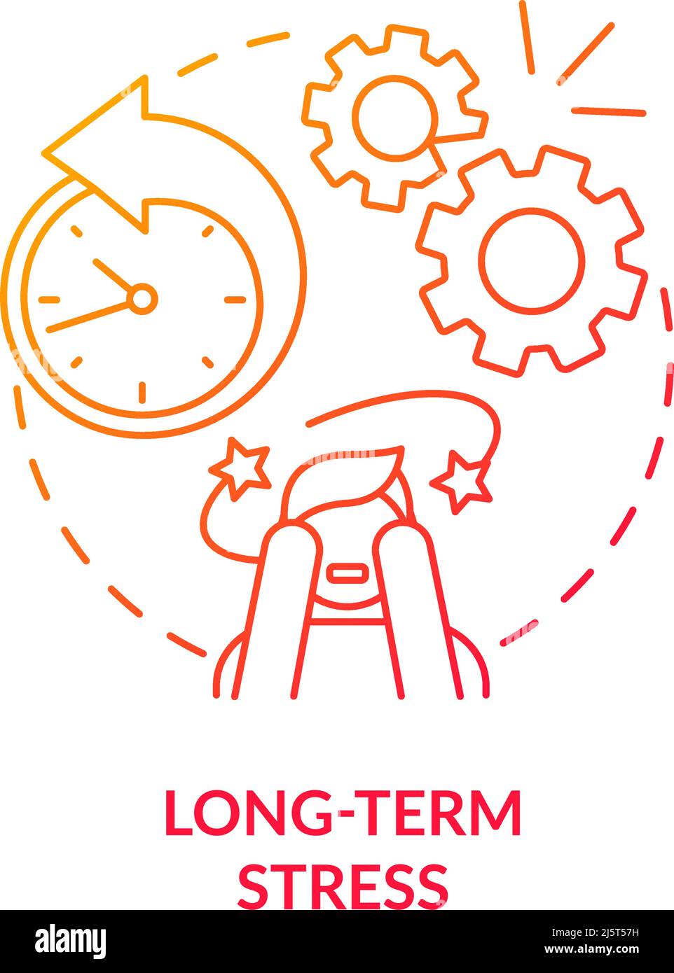 Long term stress red gradient concept icon Stock Vector Image & Art - Alamy