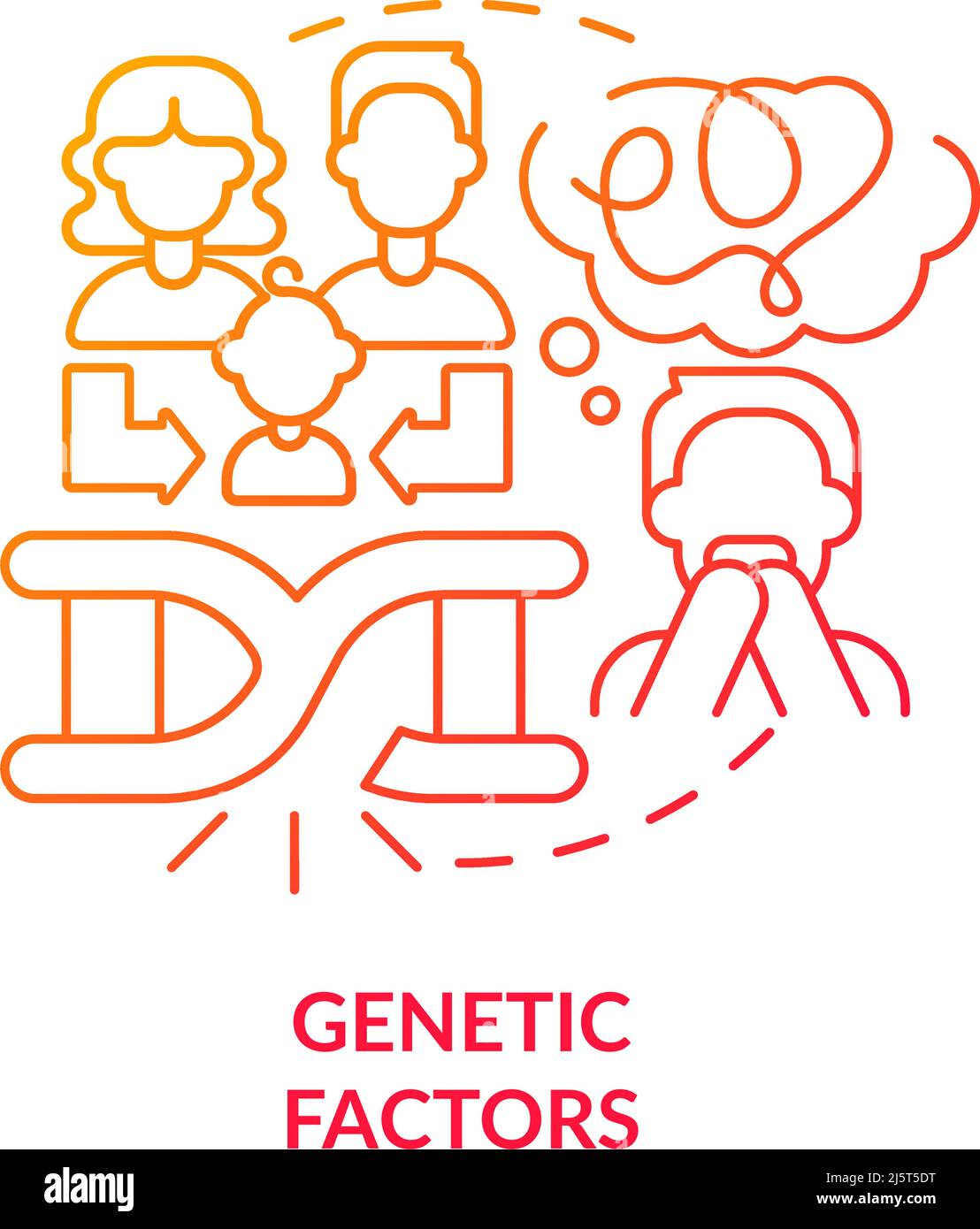 Genetic factors red gradient concept icon Stock Vector Image & Art - Alamy