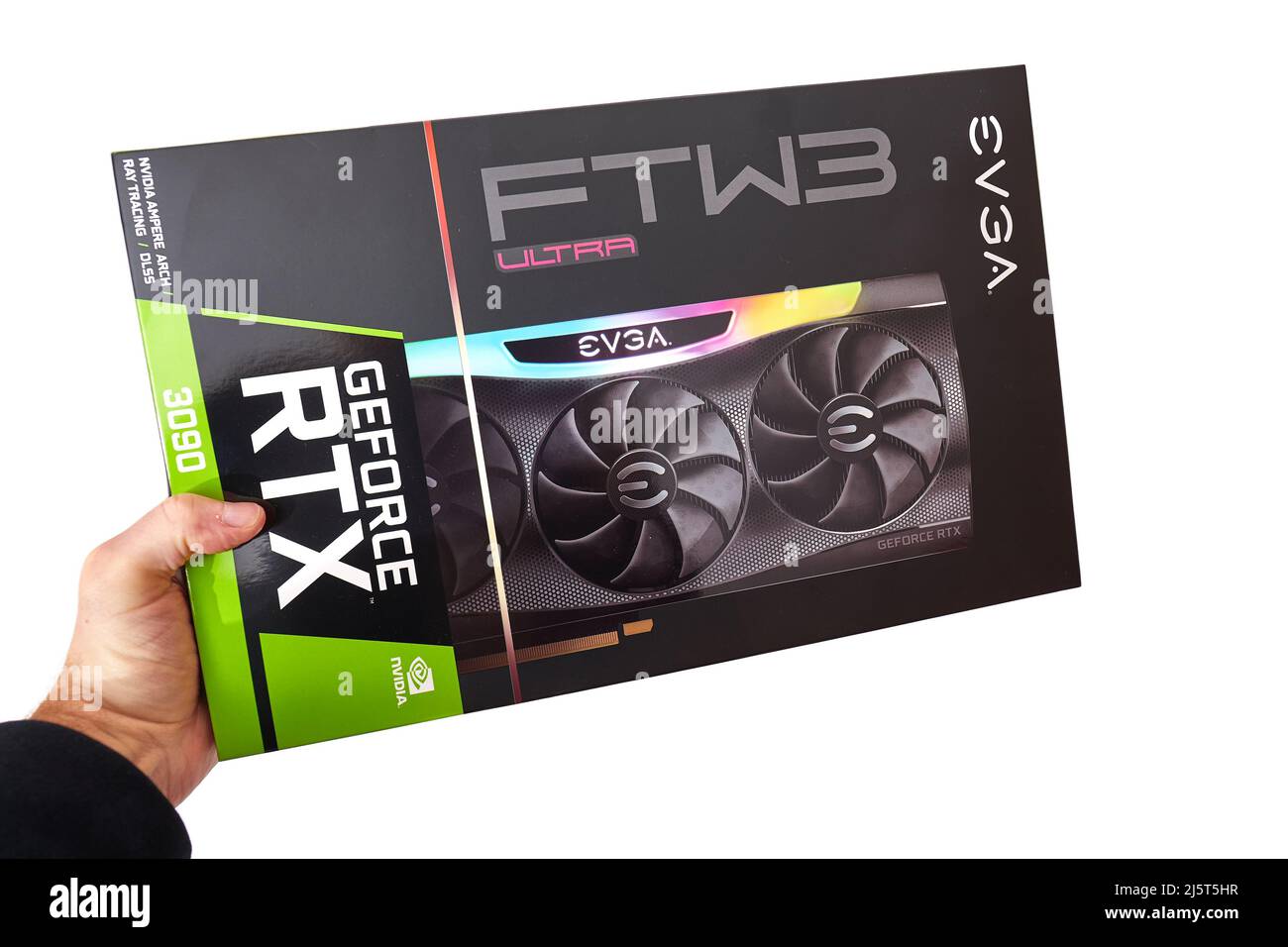 EVGA Geforce RTX 3090 Nvidia GPU box, isolated on white Stock Photo - Alamy