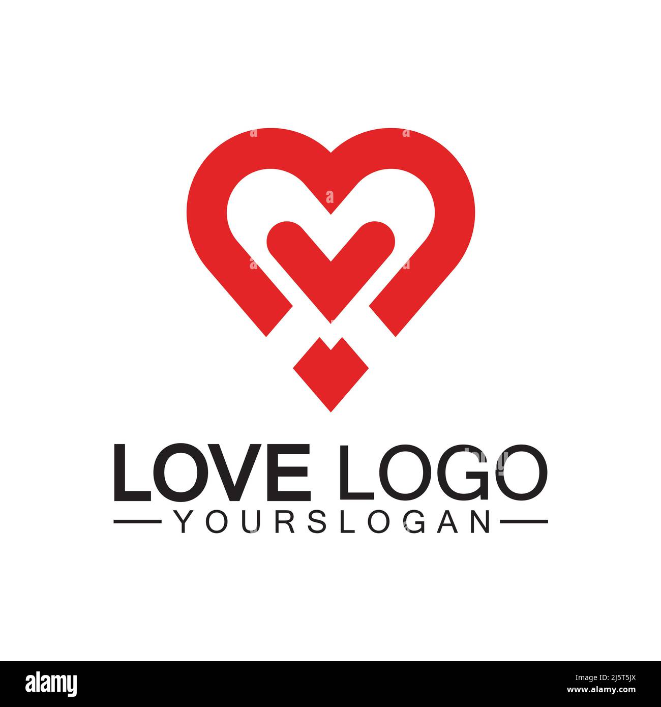 Love logo design vector,geometric hearth logo vector, linear love ...