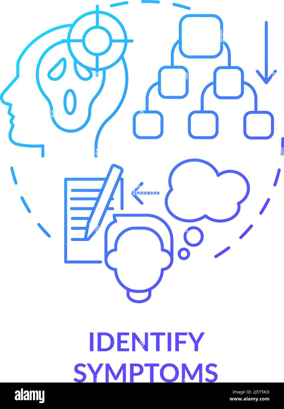 Identify symptoms blue gradient concept icon Stock Vector Image & Art ...