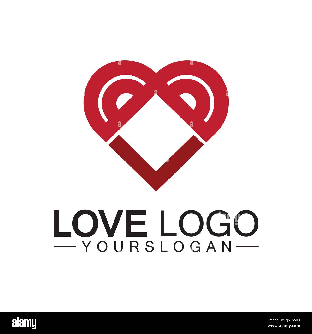 Love logo design vector,geometric hearth logo vector, linear love ...