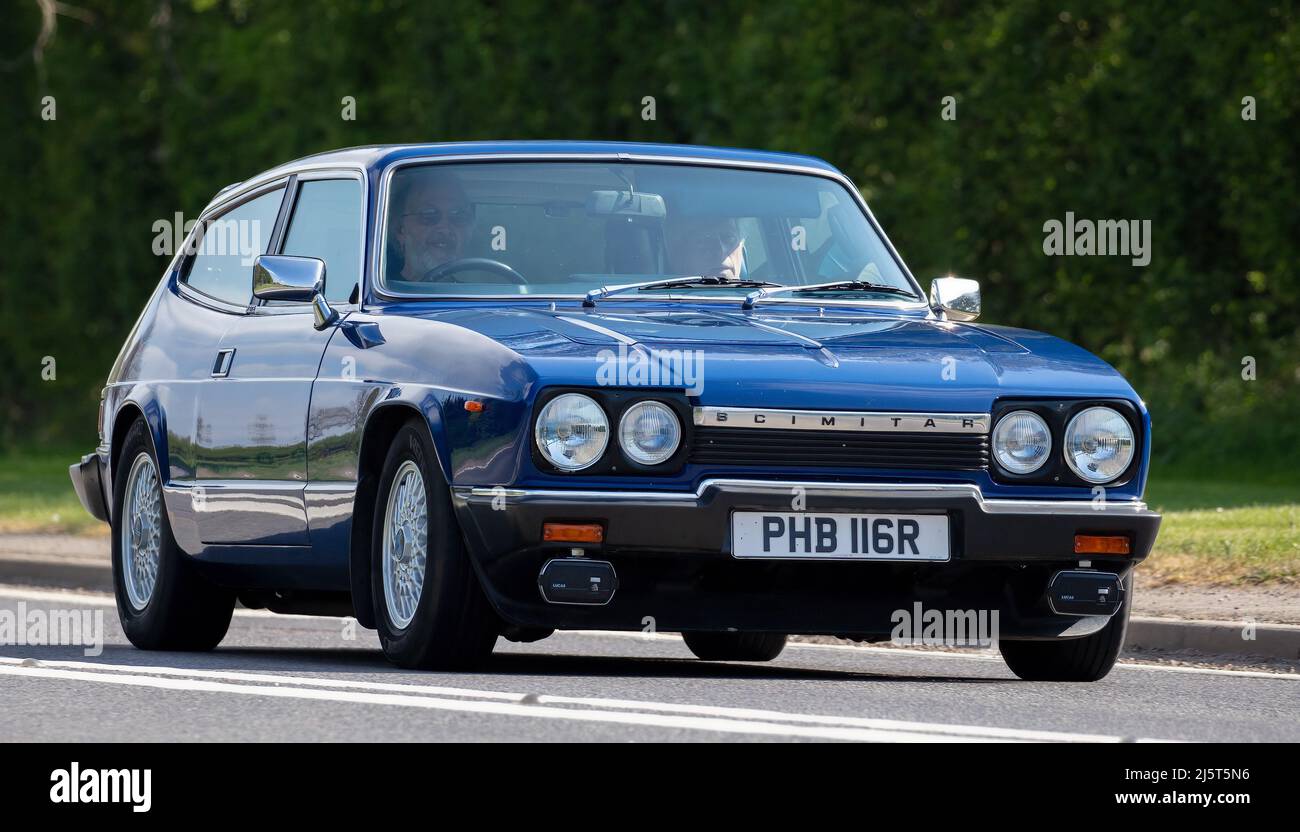 1977 blue 3 litre Reliant Scimitar Stock Photo - Alamy