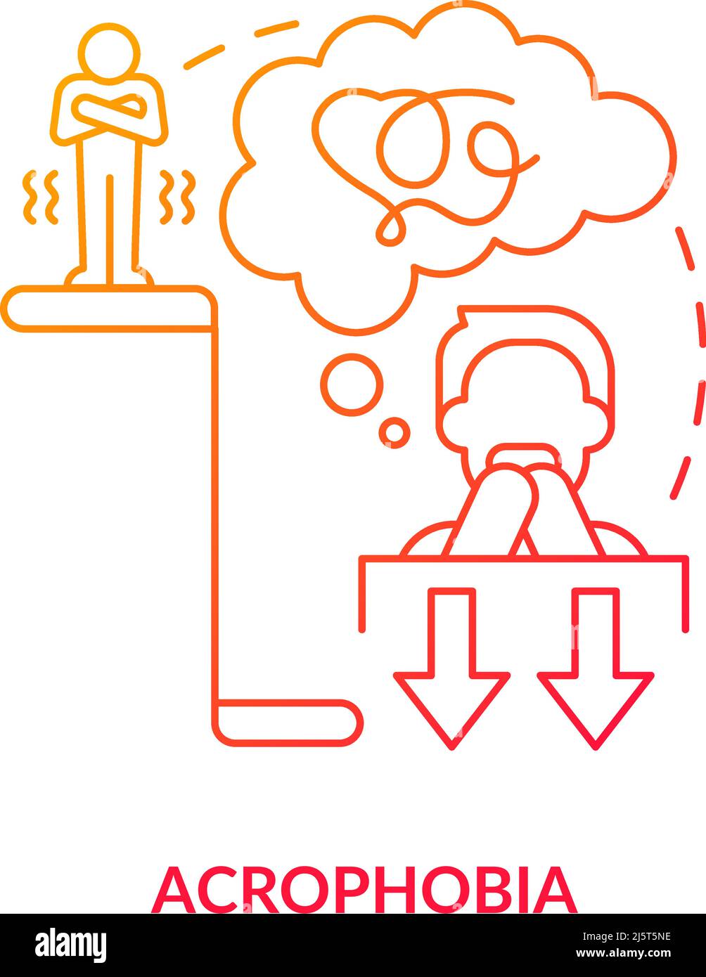 Acrophobia red gradient concept icon Stock Vector Image & Art - Alamy