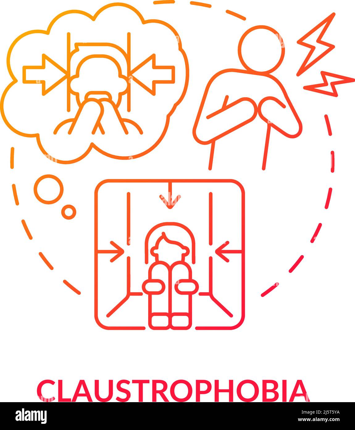 Claustrophobia red gradient concept icon Stock Vector Image & Art - Alamy