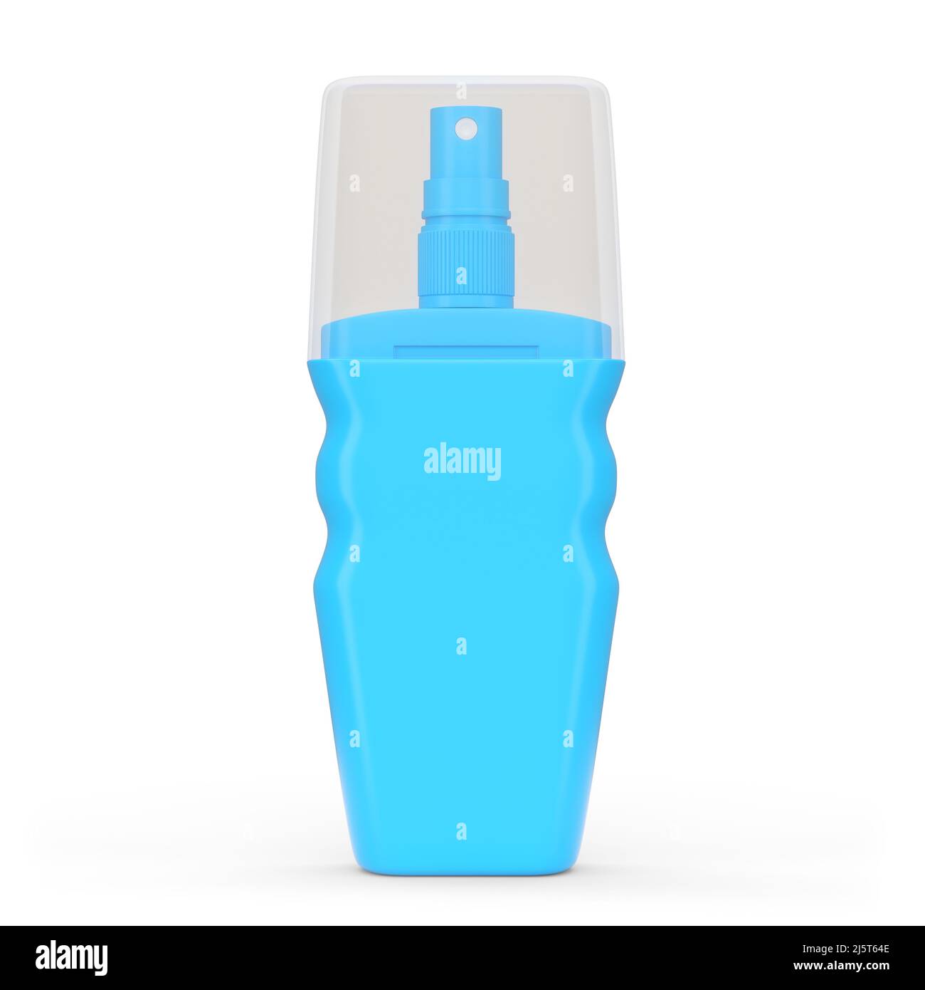 Blue sunscreens bottle or sunblock cream tube isolated on white ...