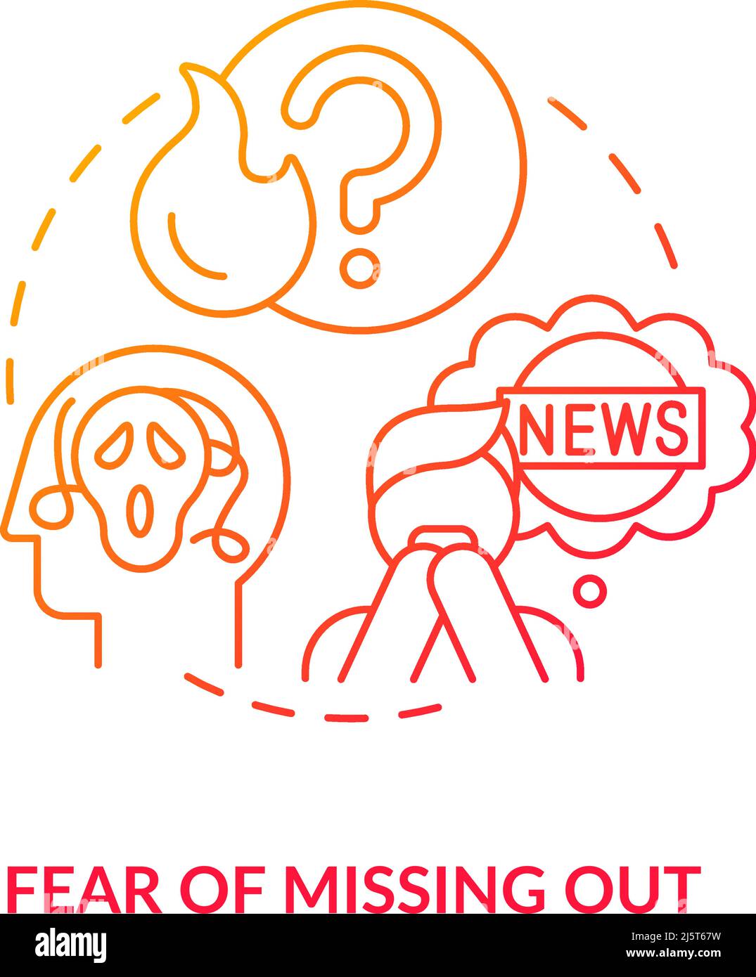 Fear of missing out red gradient concept icon Stock Vector Image & Art ...