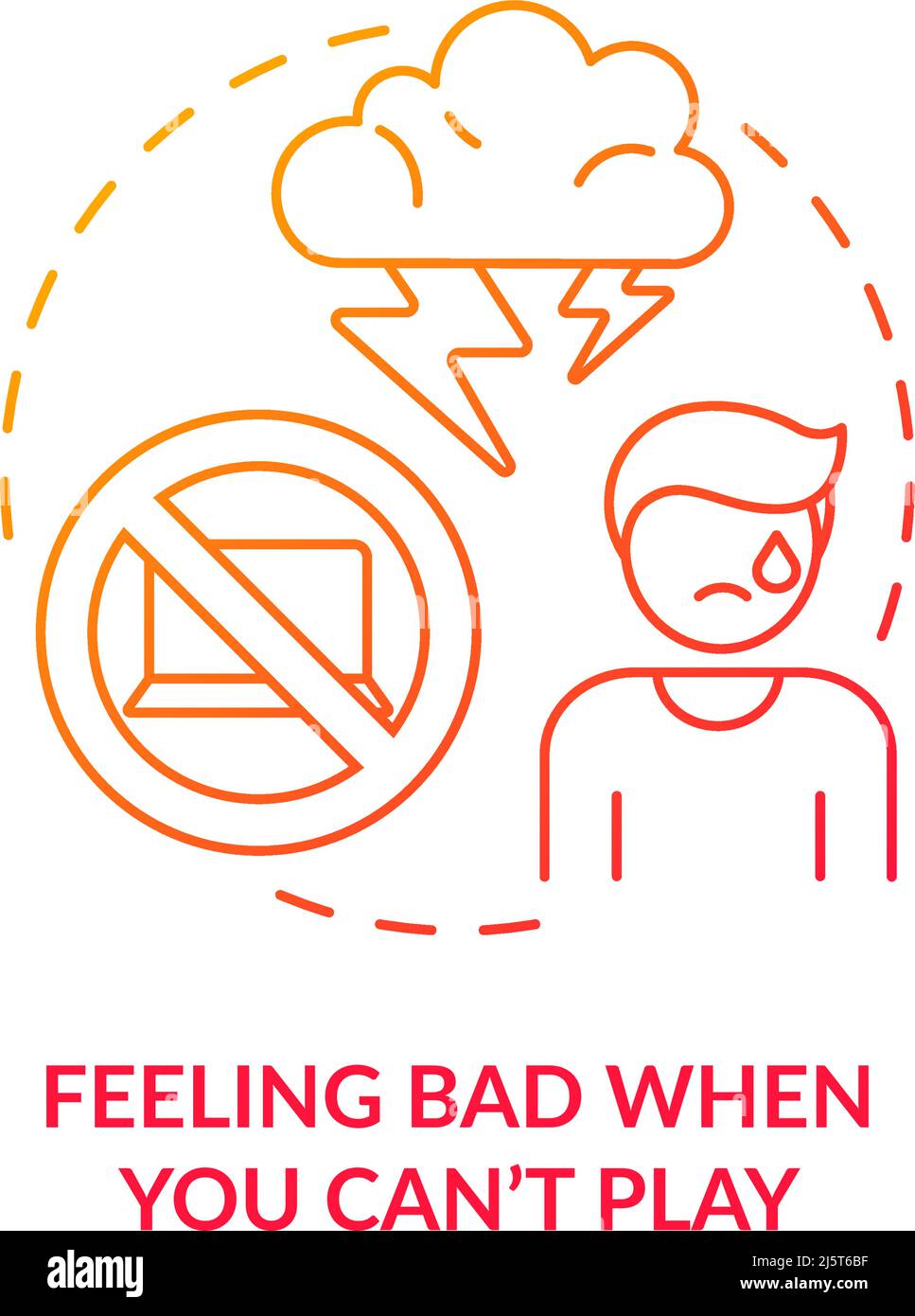 Feeling bad when you cant play red gradient concept icon Stock Vector ... Feeling bad when you cant play red gradient concept icon Stock Vector ...