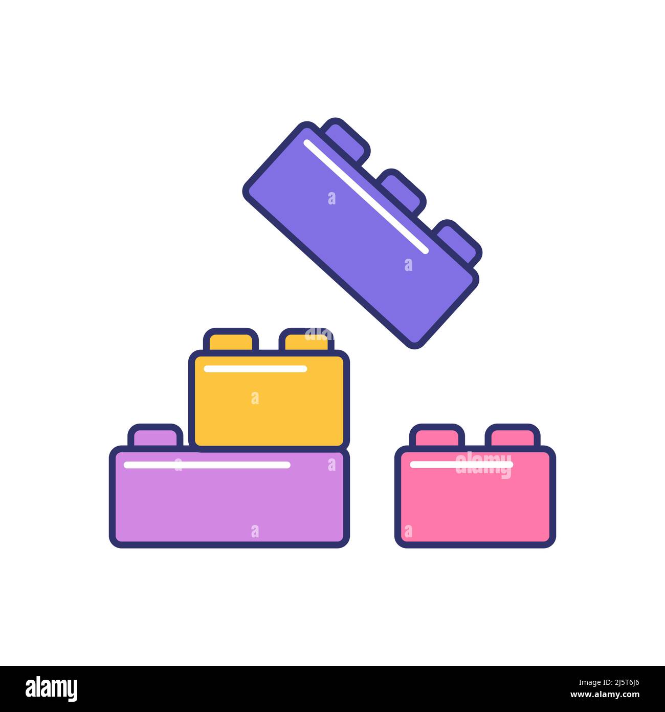 Vector illustration of cartoon lego on white background Stock Vector ...