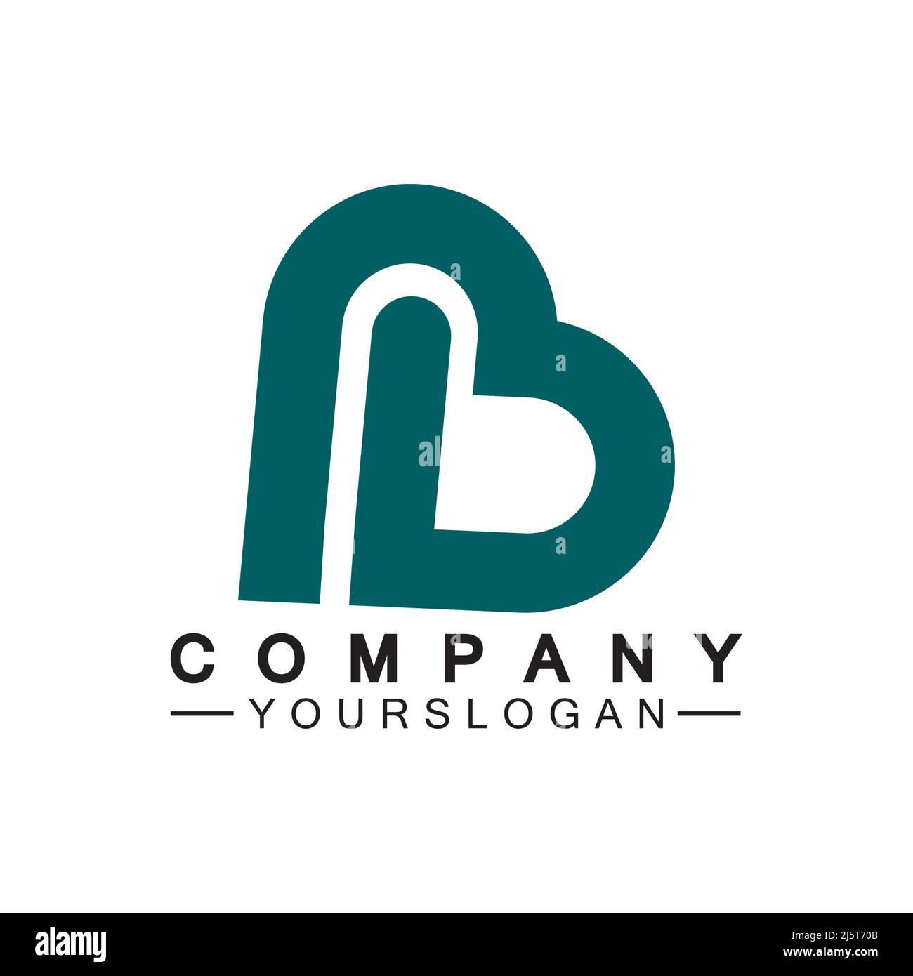 Initial letter B love heart logo design Stock Vector Image & Art - Alamy