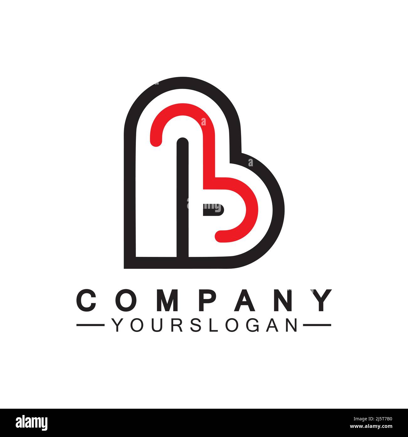 Initial letter B love heart logo design Stock Vector Image & Art - Alamy