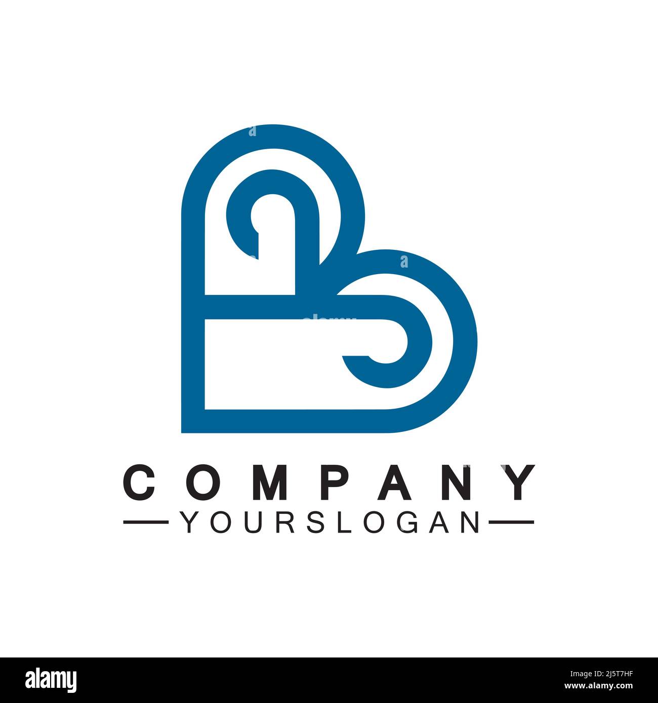 Initial letter B love heart logo design Stock Vector Image & Art - Alamy