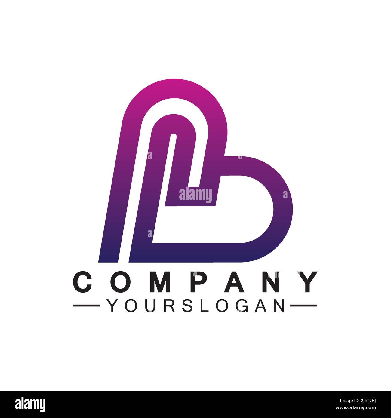 Initial letter B love heart logo design Stock Vector Image & Art - Alamy