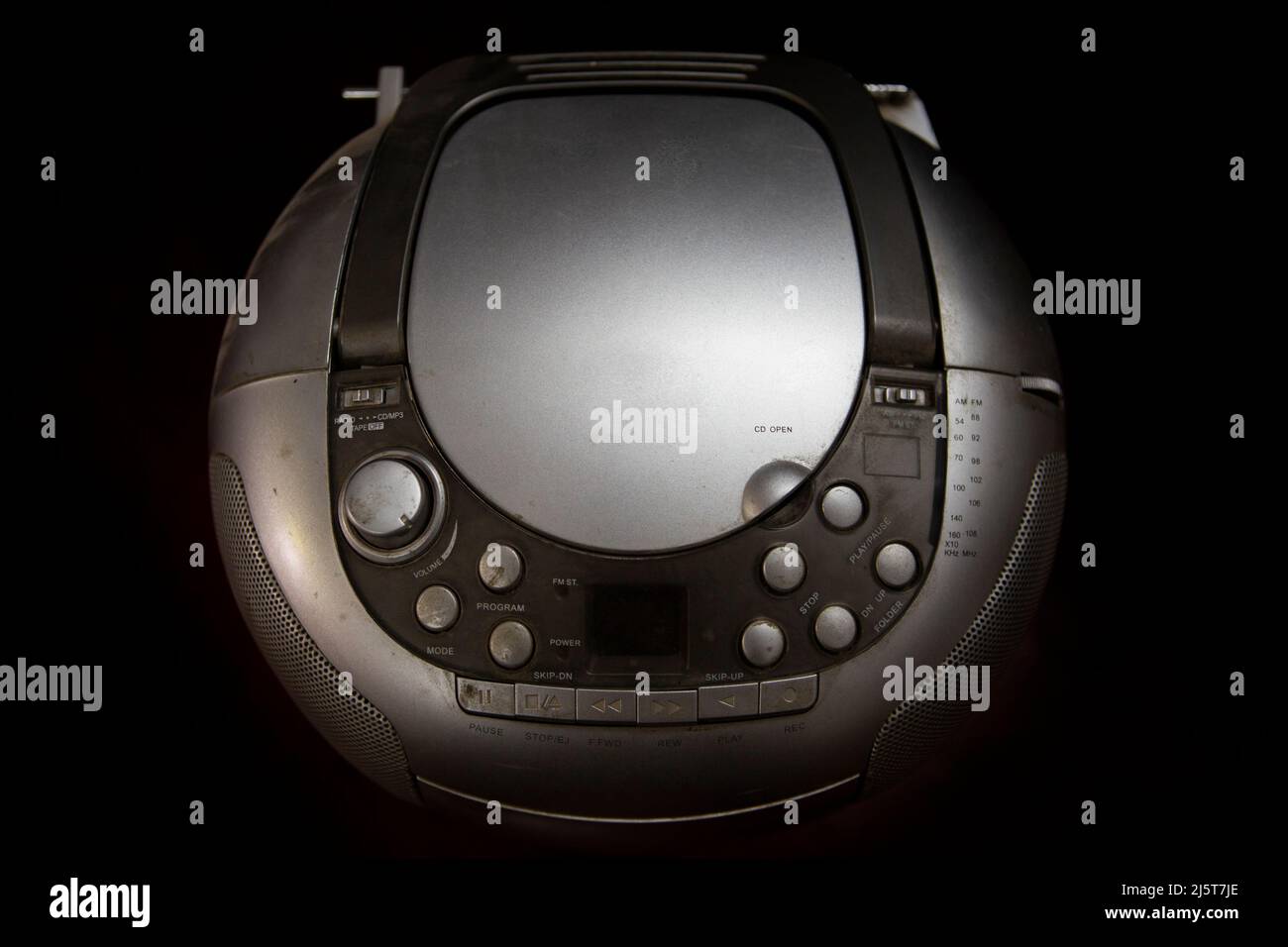 old portable radio cassette recorder with CD player Stock Photo - Alamy