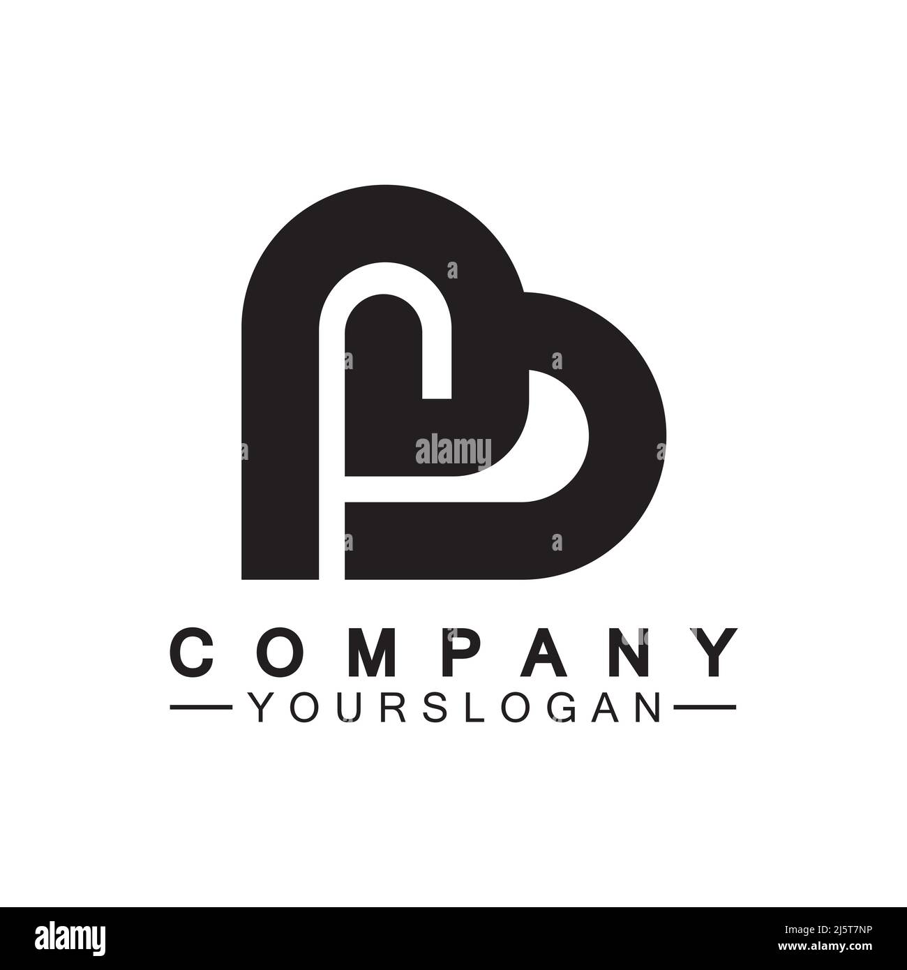 Initial letter B love heart logo design Stock Vector Image & Art - Alamy