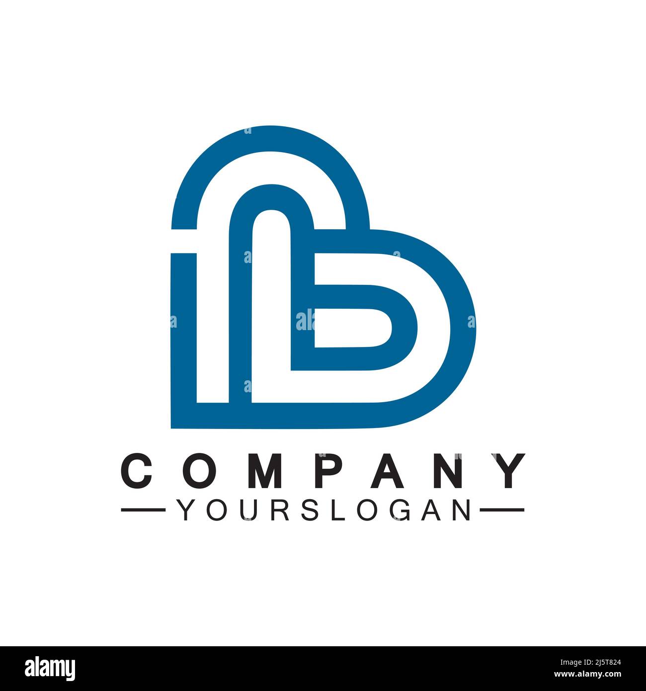 Initial letter B love heart logo design Stock Vector Image & Art - Alamy