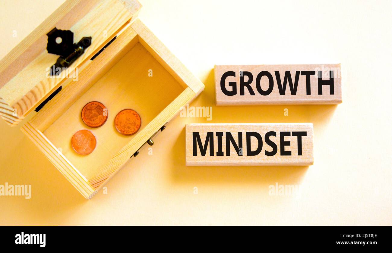 Growth mindset symbol. Wooden blocks with concept words Growth mindset ...
