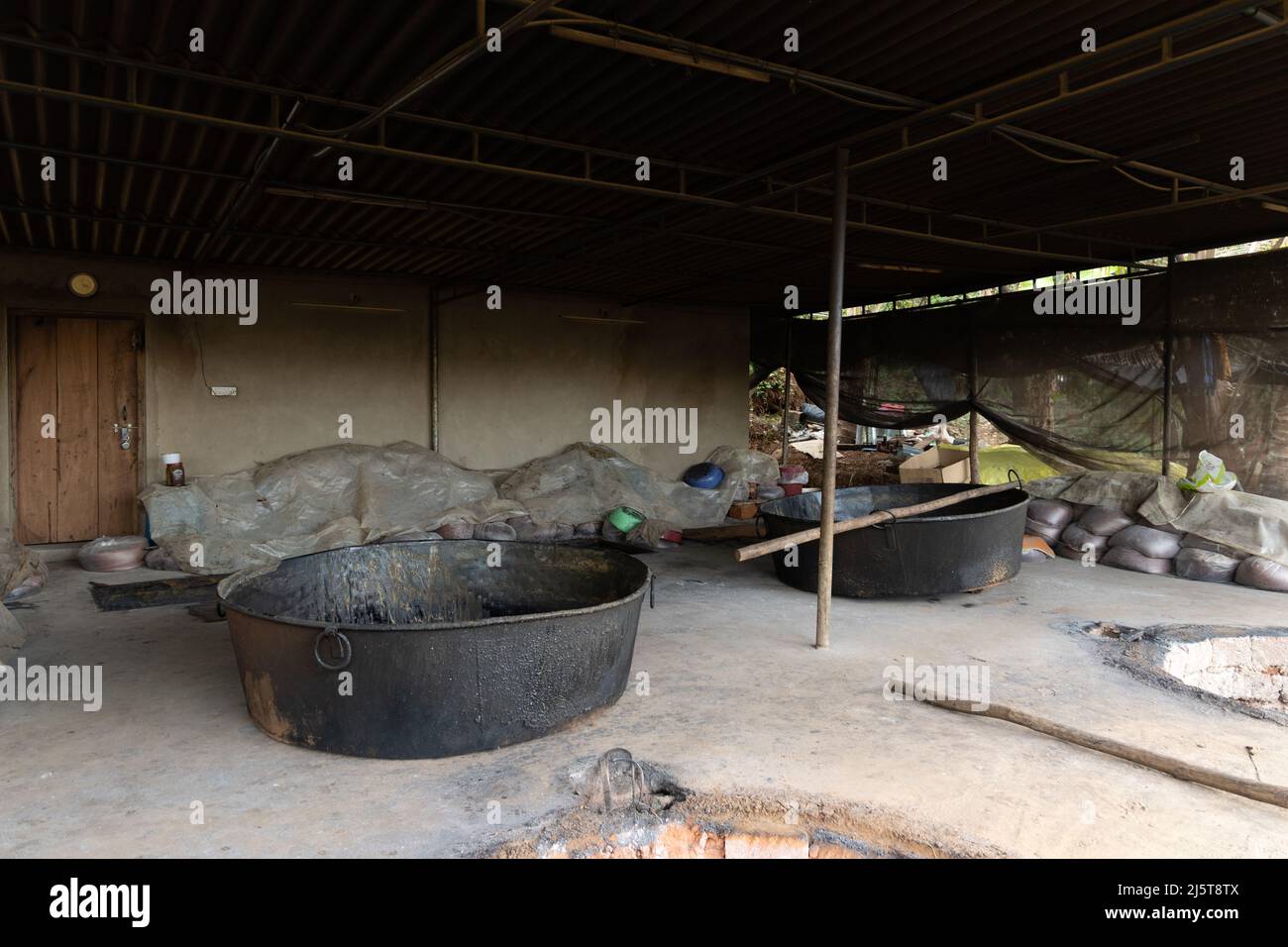 View of pure organic jaggery manufacturing unit shut down post ...