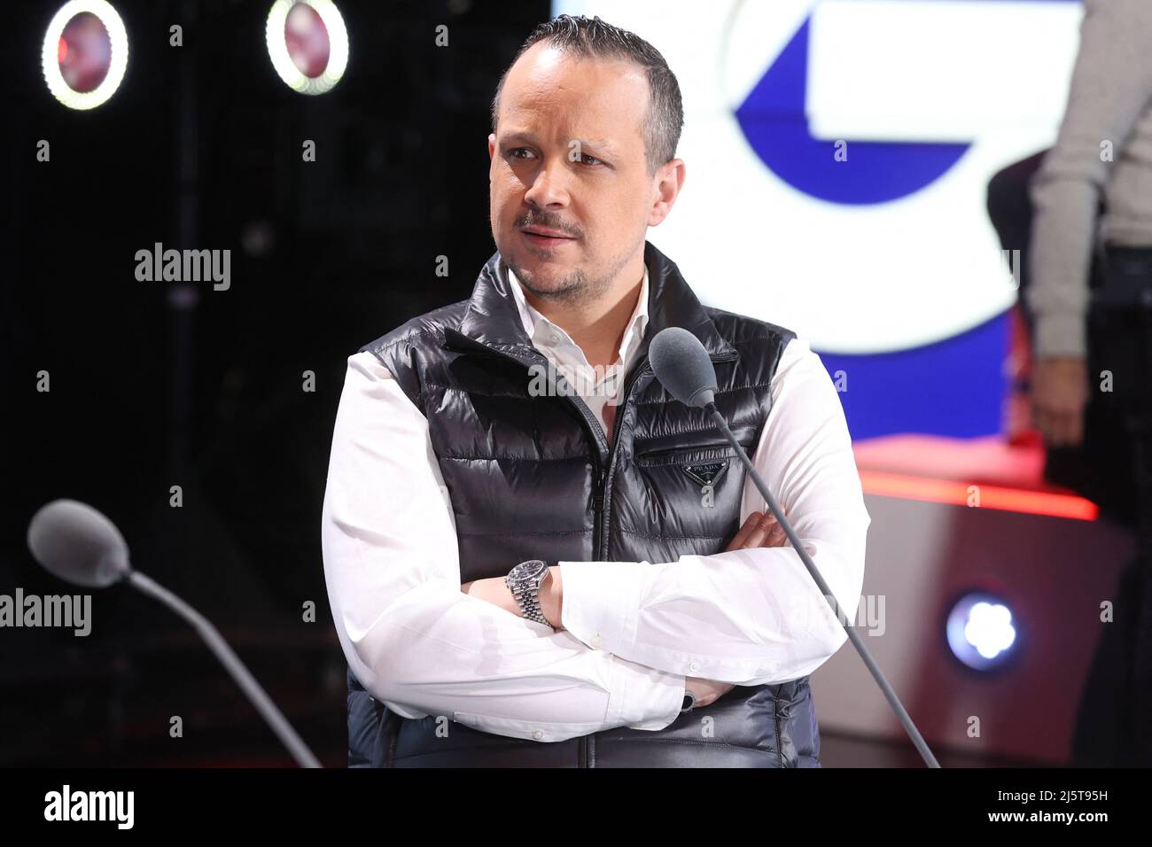 Exclusive - Mehdi Ghezzar at the 'Les Grandes Gueules' talk show on RMC ...