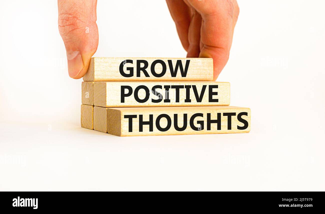 Grow positive thoughts symbol. Concept words Grow positive thoughts on ...