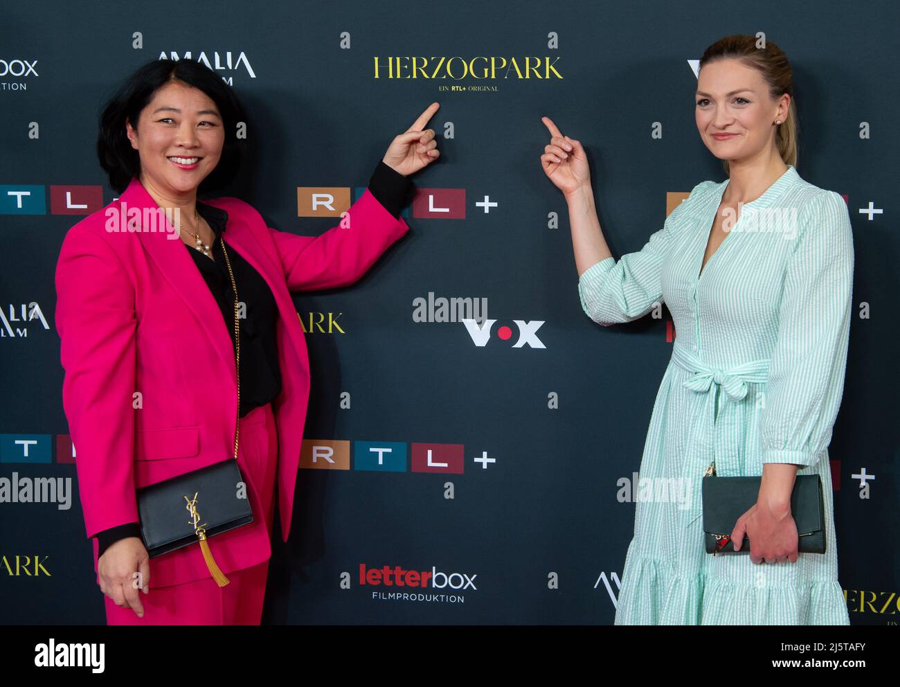 Munich, Germany. 25th Apr, 2022. Yoko Higuchi-Zitzmann (l), producer ...