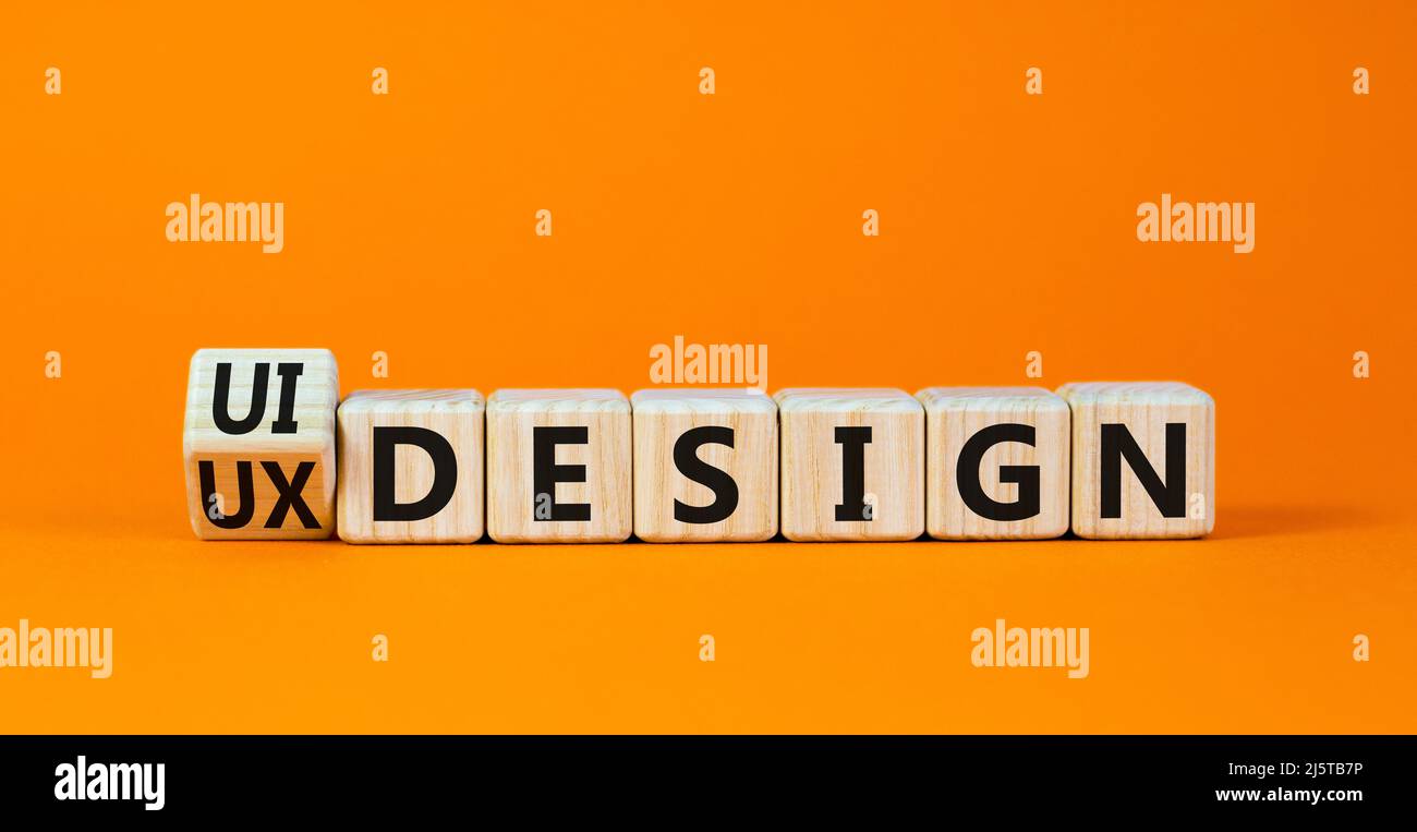 UX user experience design or UI user interface design symbol. Turned ...