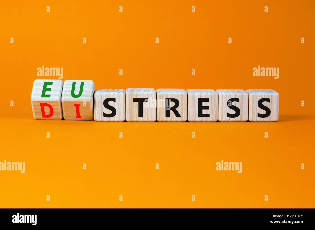 Eustress or distress symbol. Turned wooden cubes and changed the ...